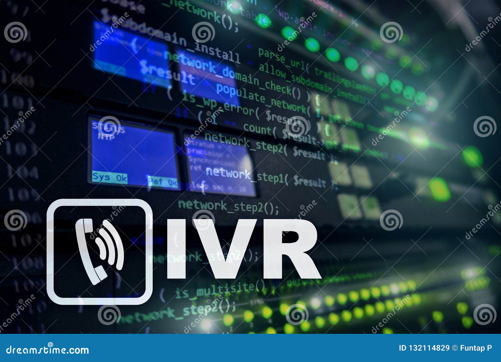IVR Interactive Voice Response Communication Concept. Server Room Stock ...