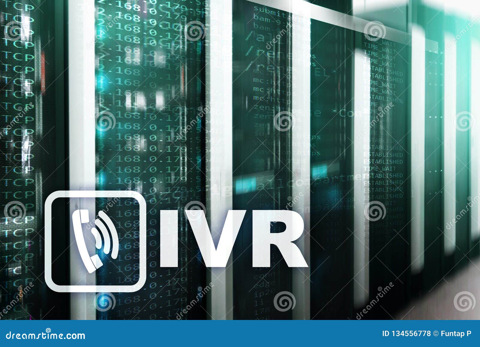 IVR Interactive Voice Response Communication Concept. Server Room ...