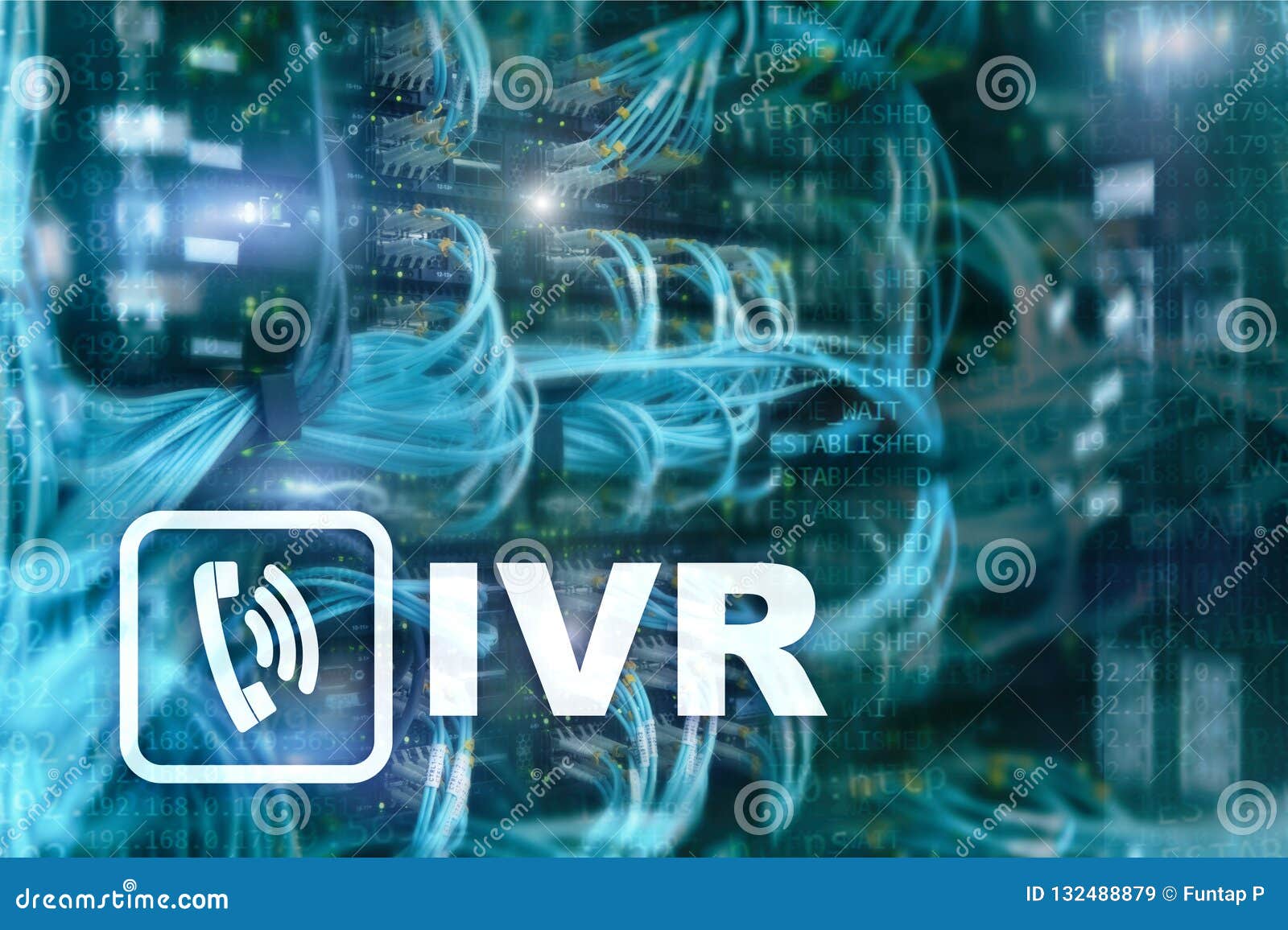 IVR Interactive Voice Response Communication Concept. Server Room Stock ...