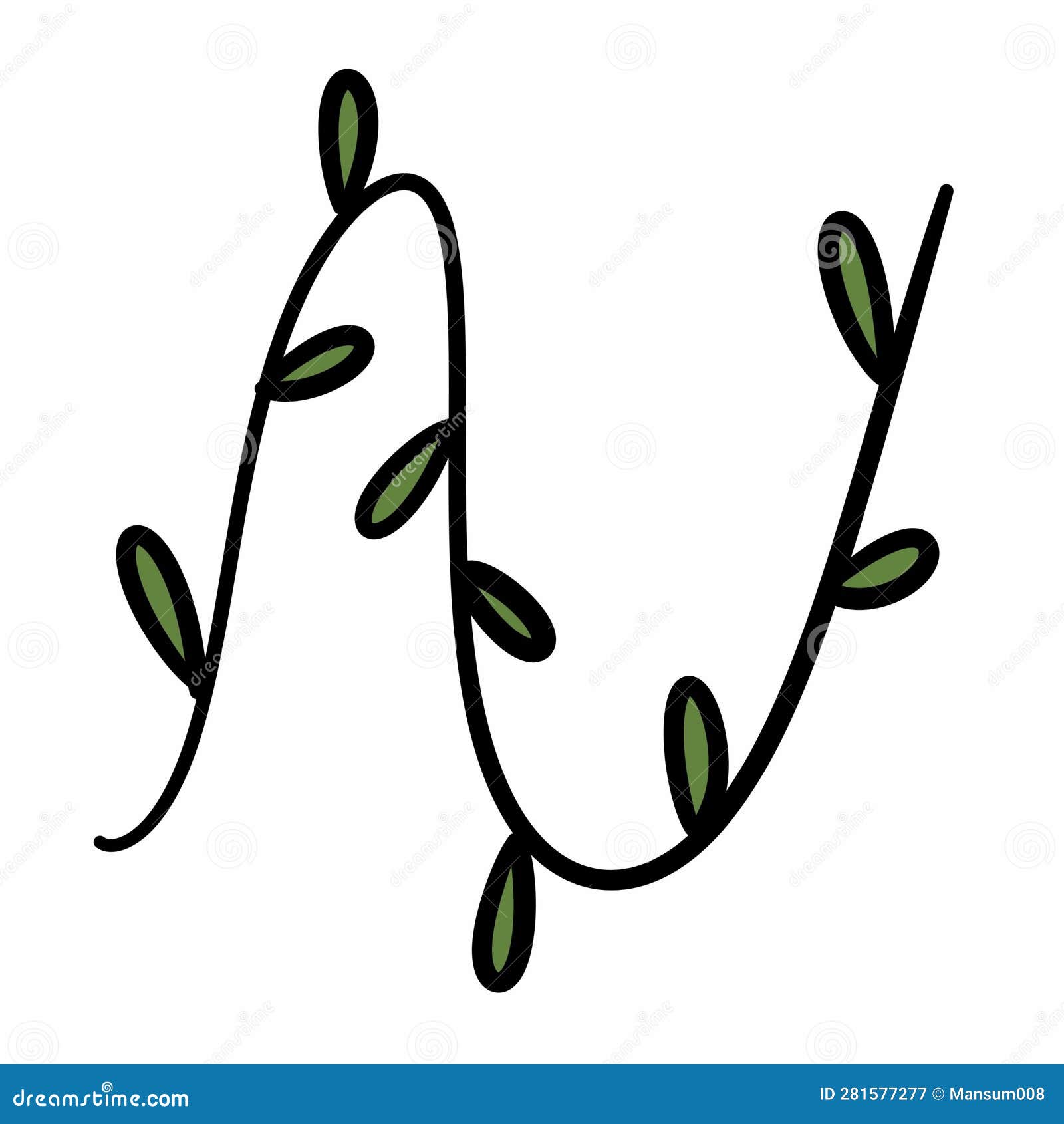 Ivy Cartoon on White Background Stock Illustration - Illustration of ...