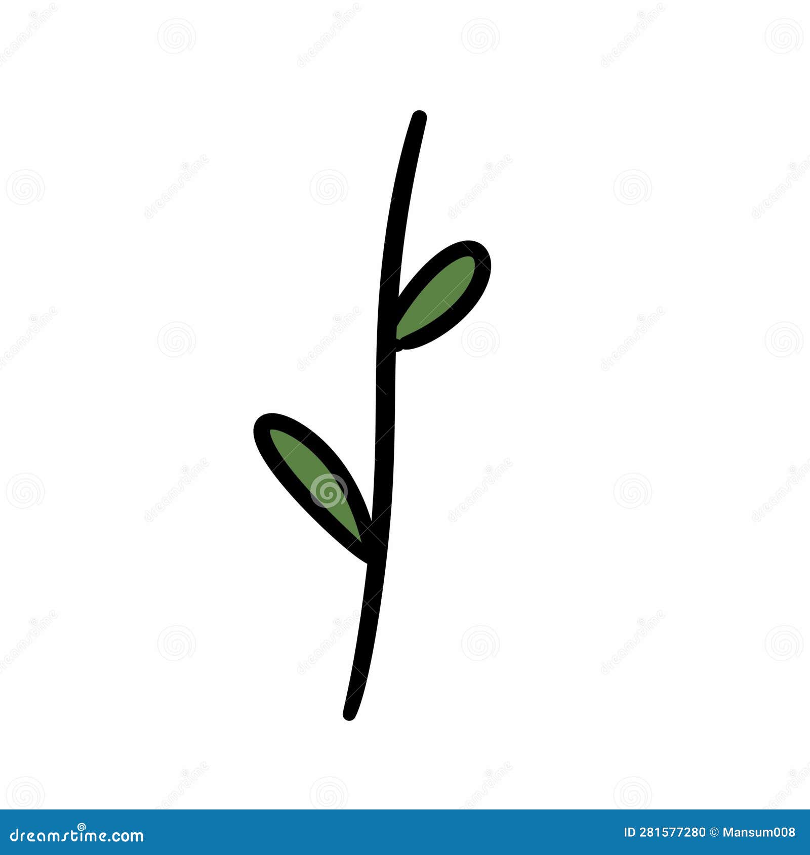 Ivy Cartoon on White Background Stock Illustration - Illustration of ...