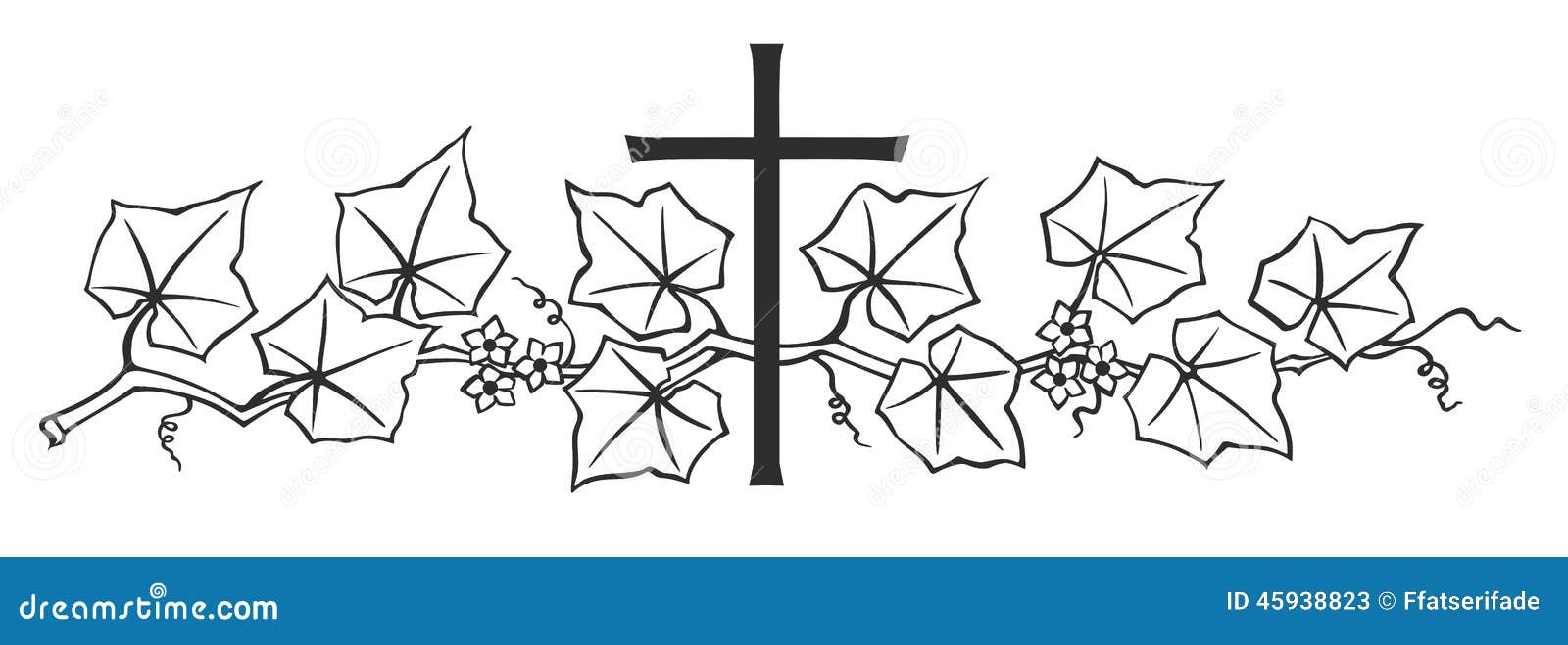 Ivy and cross stock illustration. Illustration of card - 45938823