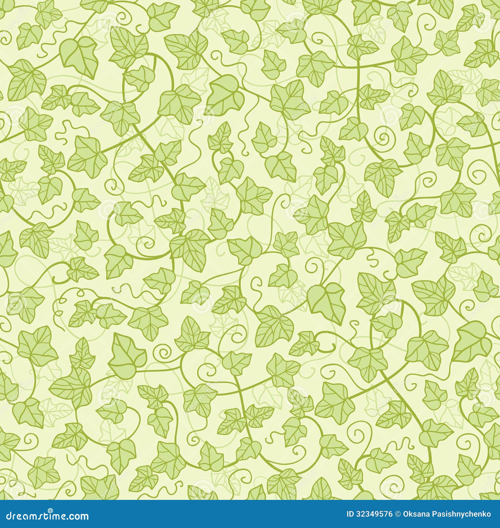 Ivy Plants Seamless Pattern Background Stock Vector - Illustration of ...