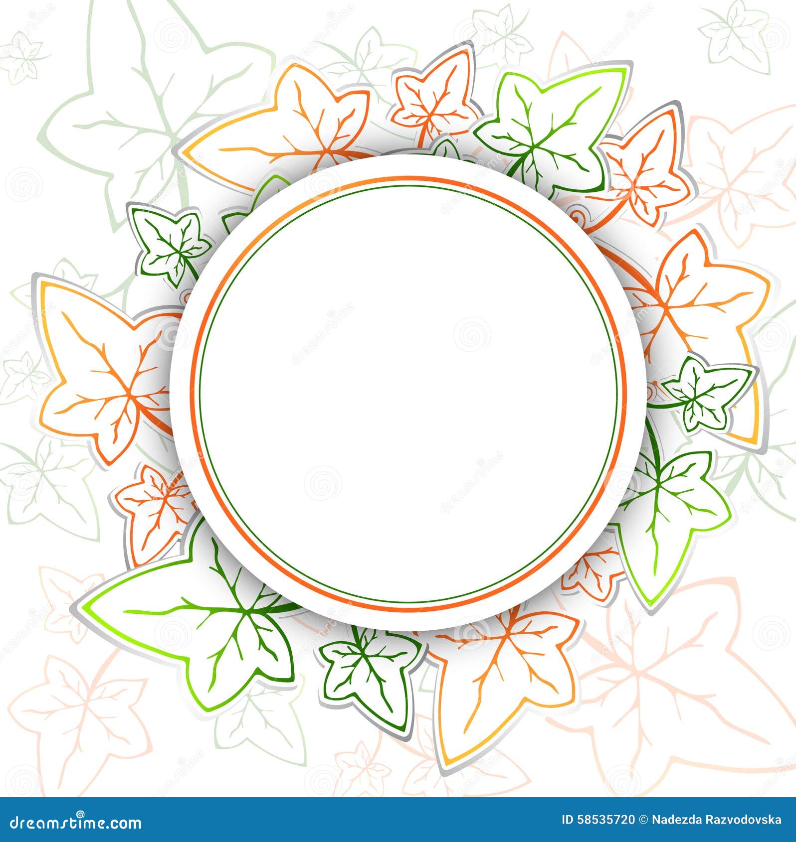 Ivy Round Frame stock vector. Illustration of design - 58535720
