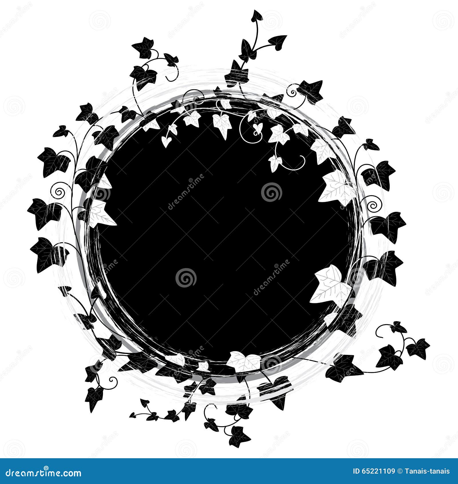 Ivy round frame stock vector. Illustration of edera, white - 65221109