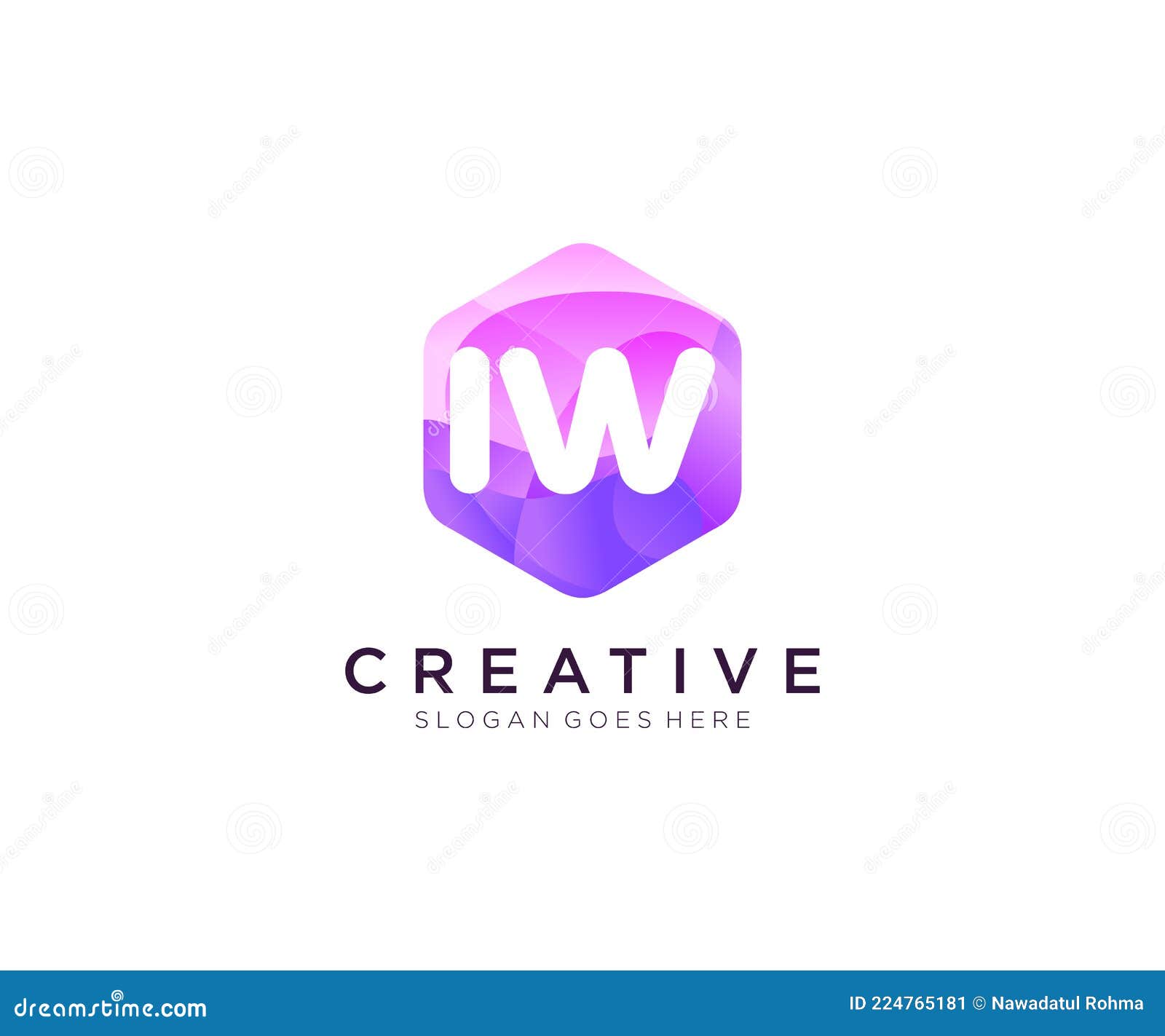 IW Initial Logo with Colorful Hexagon Modern Business Alphabet Logo ...