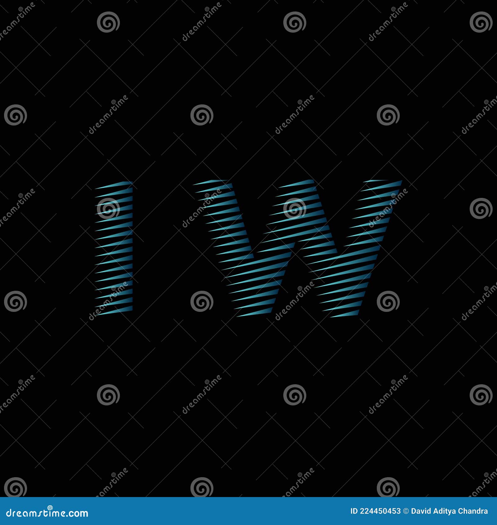 IW Monogram Lines Style Blue Light Vector Stock Vector - Illustration ...