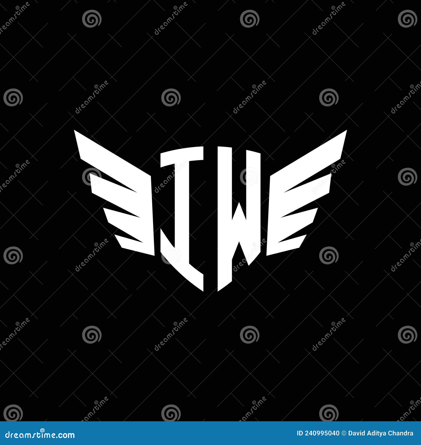 IW Monogram Wing Shape Style Stock Vector - Illustration of icon ...