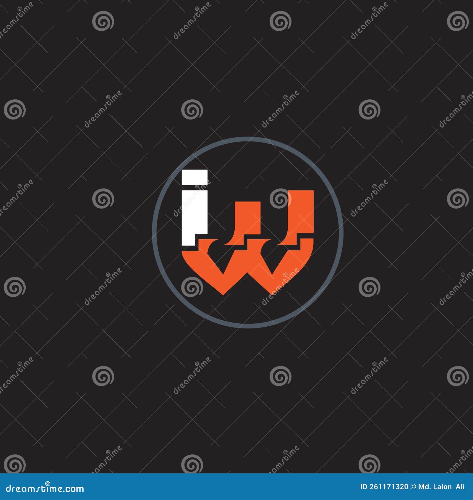 IW Text Logo Design stock vector. Illustration of diagram - 261171320