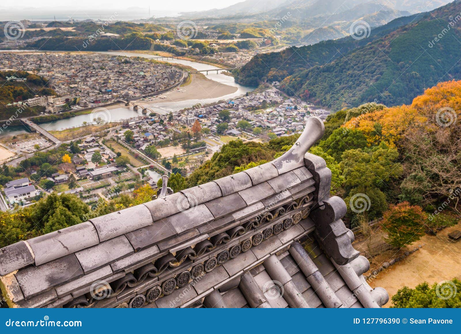 Iwakuni, Japan Town Skyline Stock Photo - Image of aerial, cityscape ...