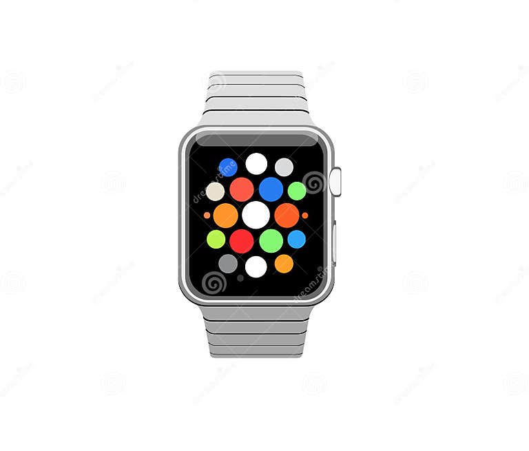 IWatch front view stock vector. Illustration of screen - 69908730