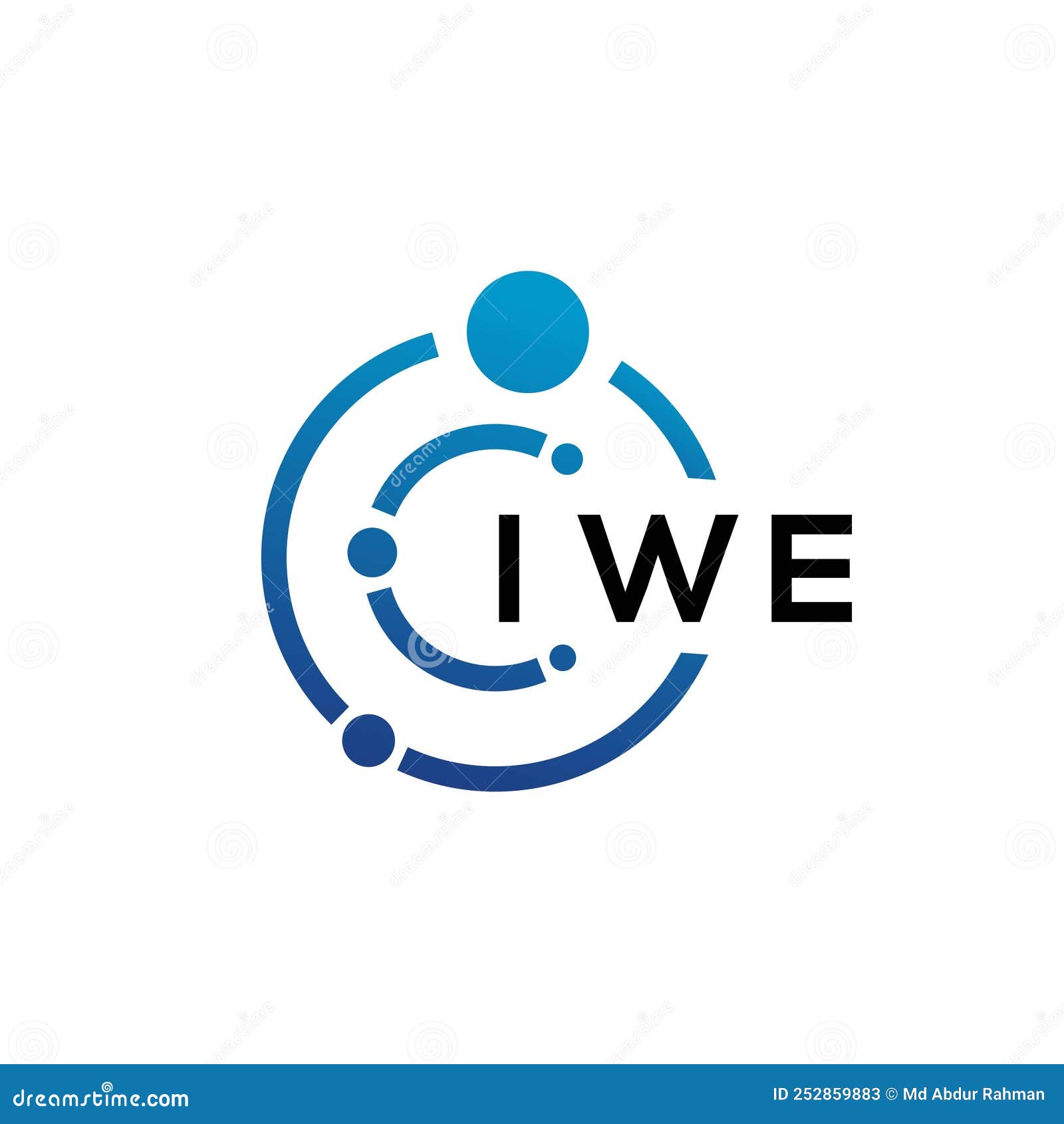 IWE Letter Technology Logo Design on White Background. IWE Creative ...