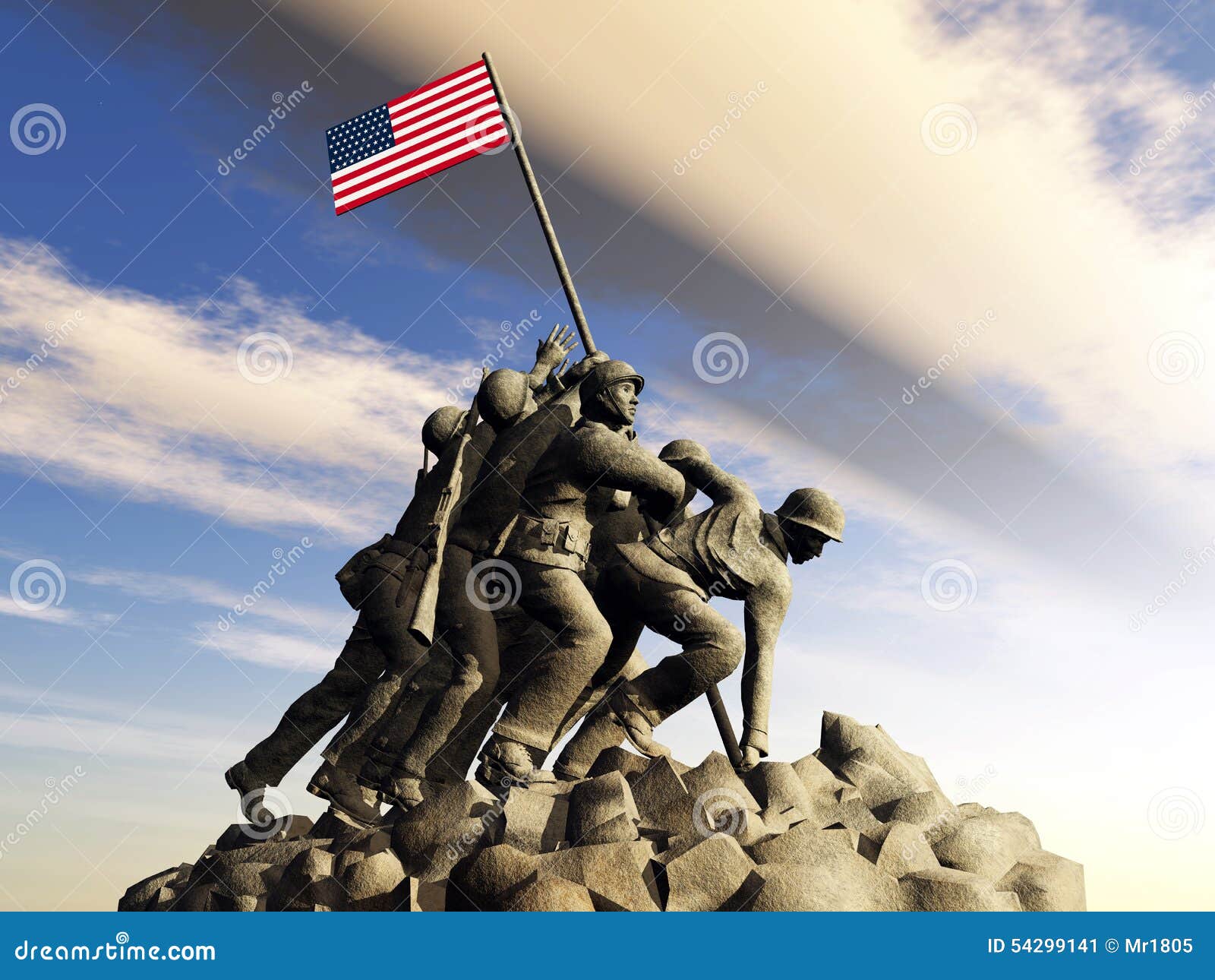 Iwo Jima Memorial editorial photo. Illustration of memorial - 54299141