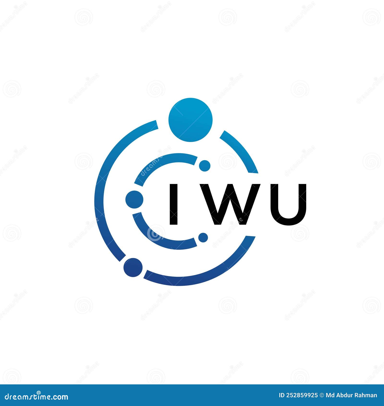 IWU Letter Technology Logo Design on White Background. IWU Creative ...