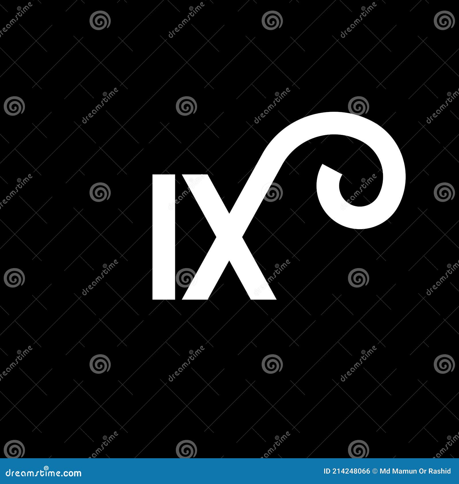 IX Letter Logo Design on Black Background. IX Creative Initials Letter ...