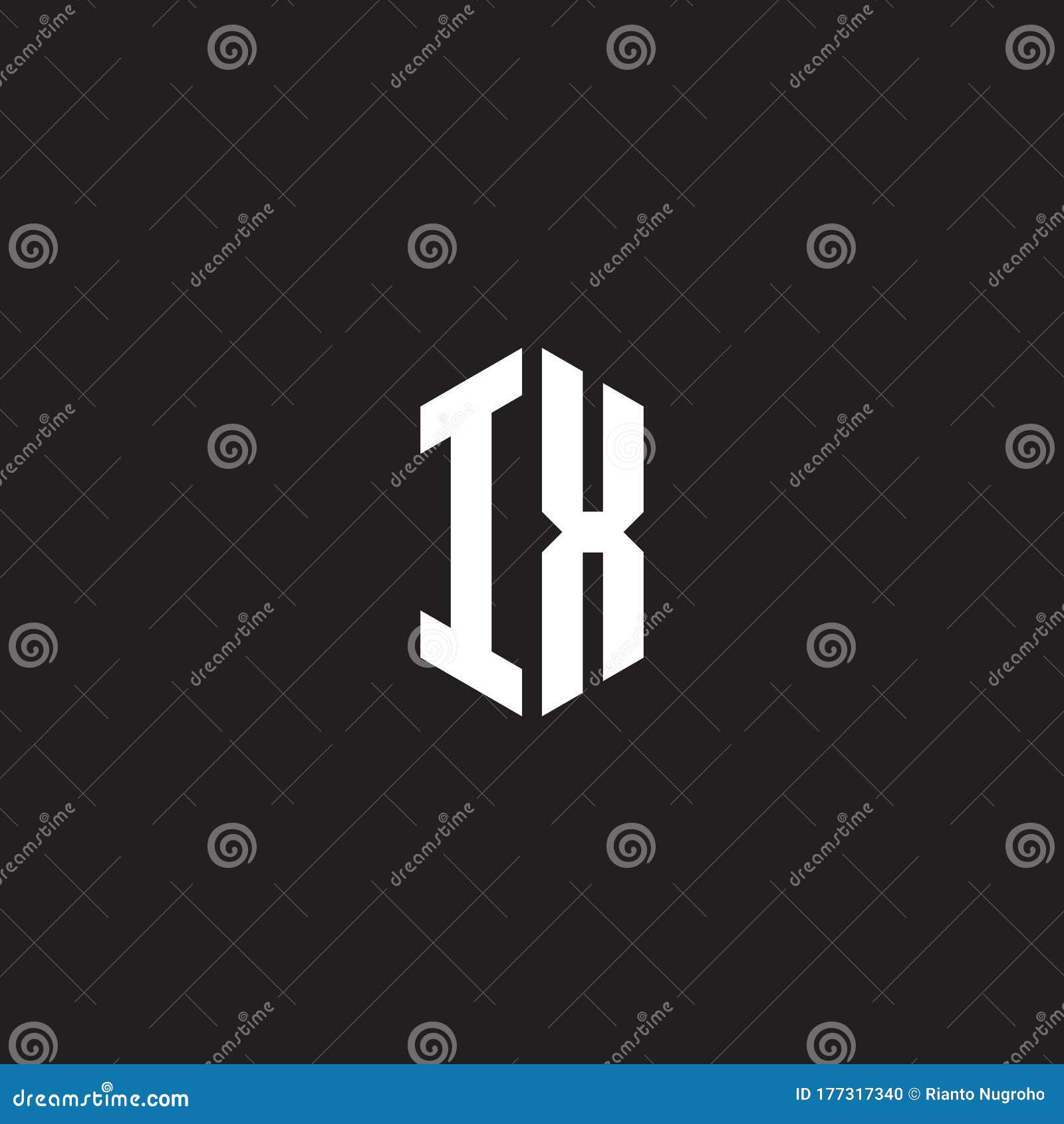 IX Logo Monogram with Hexagon Shape Style Design Template Stock Vector ...