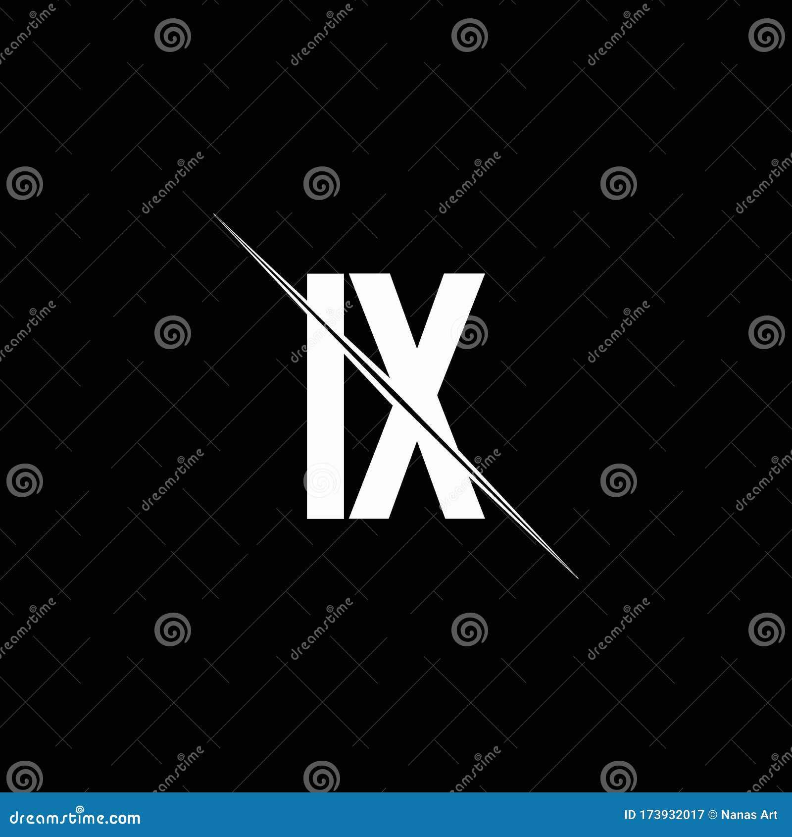 IX Logo Monogram with Slash Style Design Template Stock Vector ...