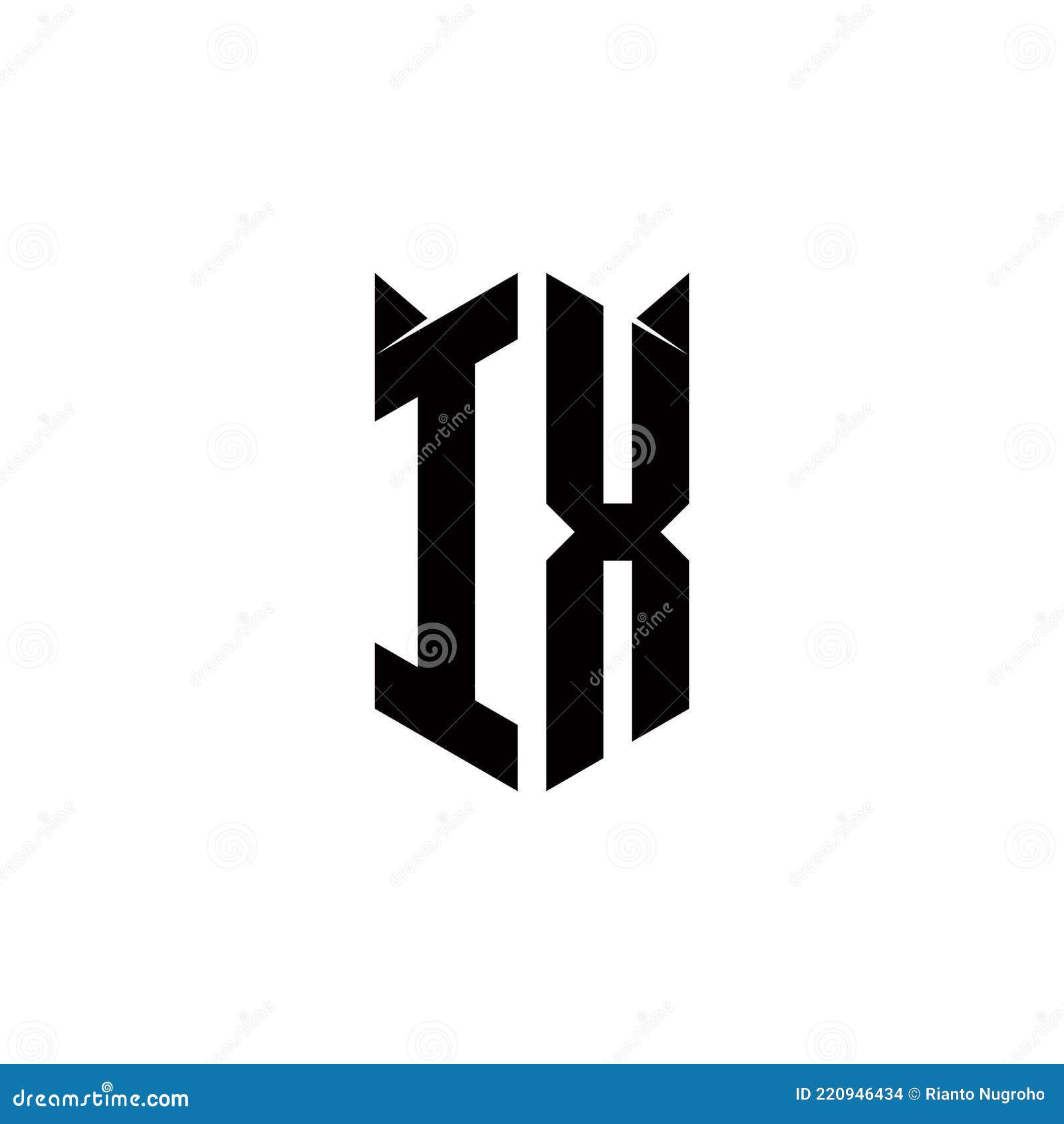 Ix Logo Monogramm Mit Schild Form Designs Schablone Vektor Abbildung ...