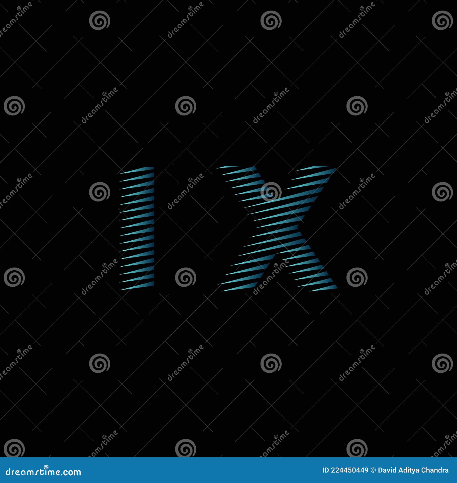 IX Monogram Lines Style Blue Light Vector Stock Vector - Illustration ...