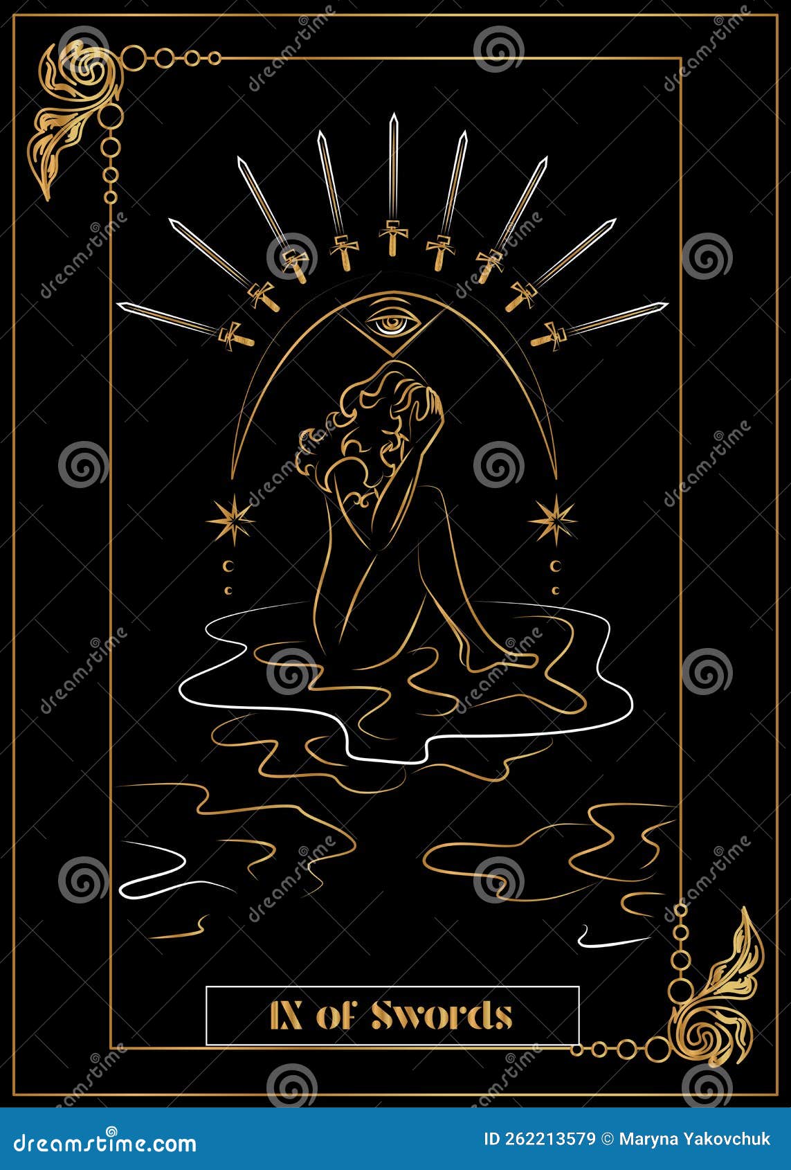 IX Of Swords Cartoon Vector | CartoonDealer.com #262213579