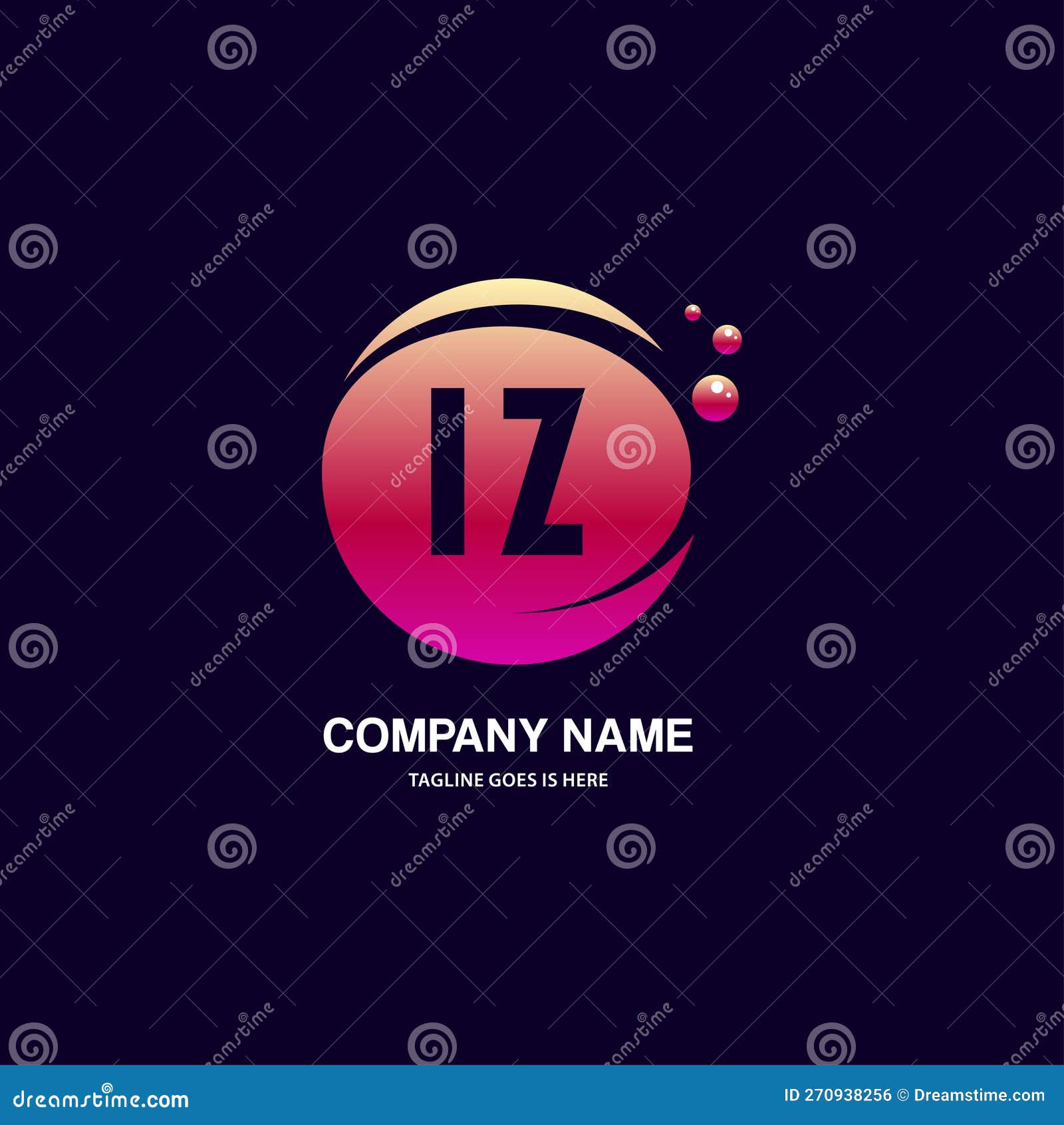 IZ Initial Logo with Colorful Circle Template Vector Stock Vector ...