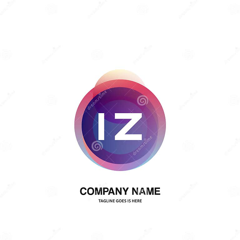 IZ Initial Logo with Colorful Circle Template Vector Stock Vector ...