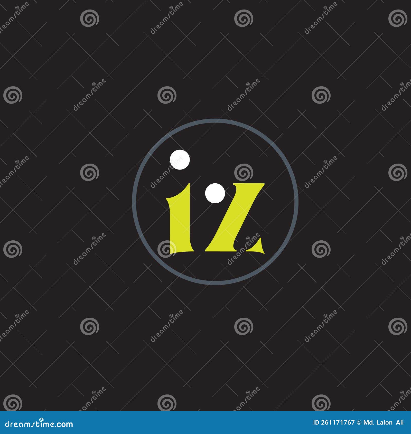IZ Text Logo Design stock vector. Illustration of letters - 261171767