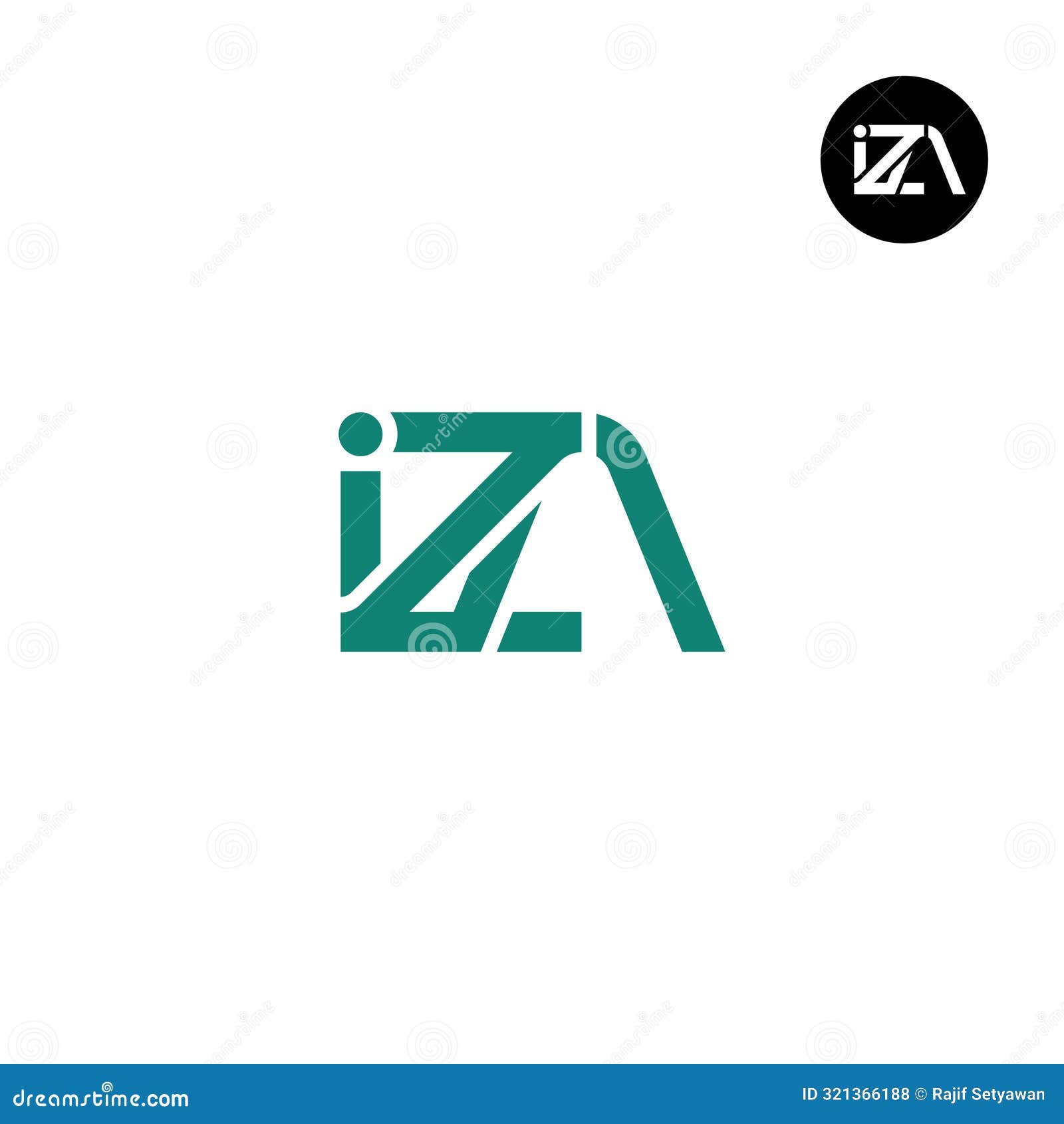 IZA Logo Letter Monogram Design Vector Illustration | CartoonDealer.com ...