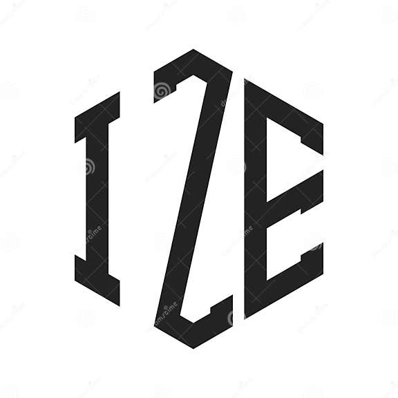 IZE Logo Design. Initial Letter IZE Monogram Logo Using Hexagon Shape ...