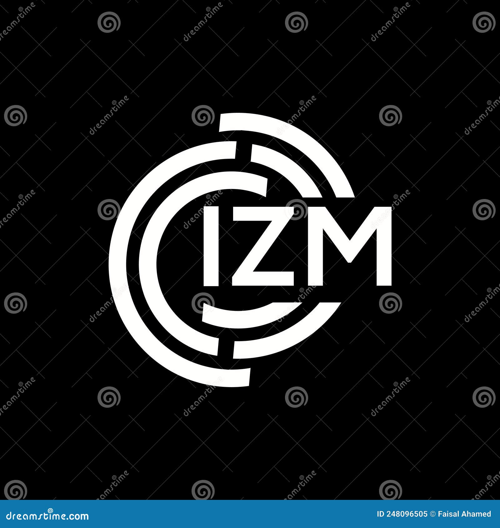 IZM Letter Logo Design. IZM Monogram Initials Letter Logo Concept Stock ...