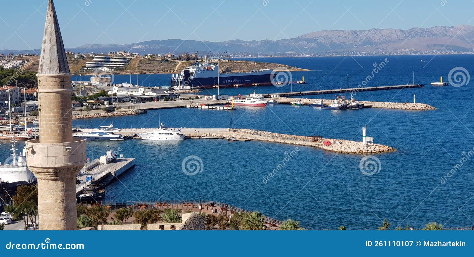 Izmir Cesme Castle, View of the Marina from the Walls of the Castle ...