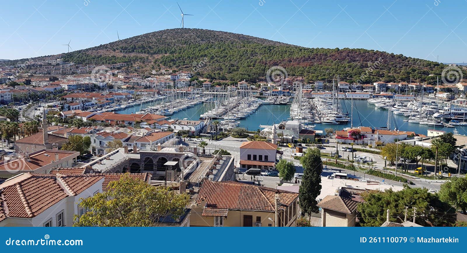 Izmir Cesme Castle, Wide Angle View of the Marina from the Outer Walls ...