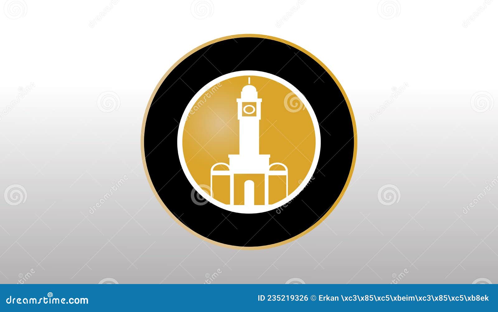 Izmir City Clock Tower Logo Stock Illustration - Illustration of ...