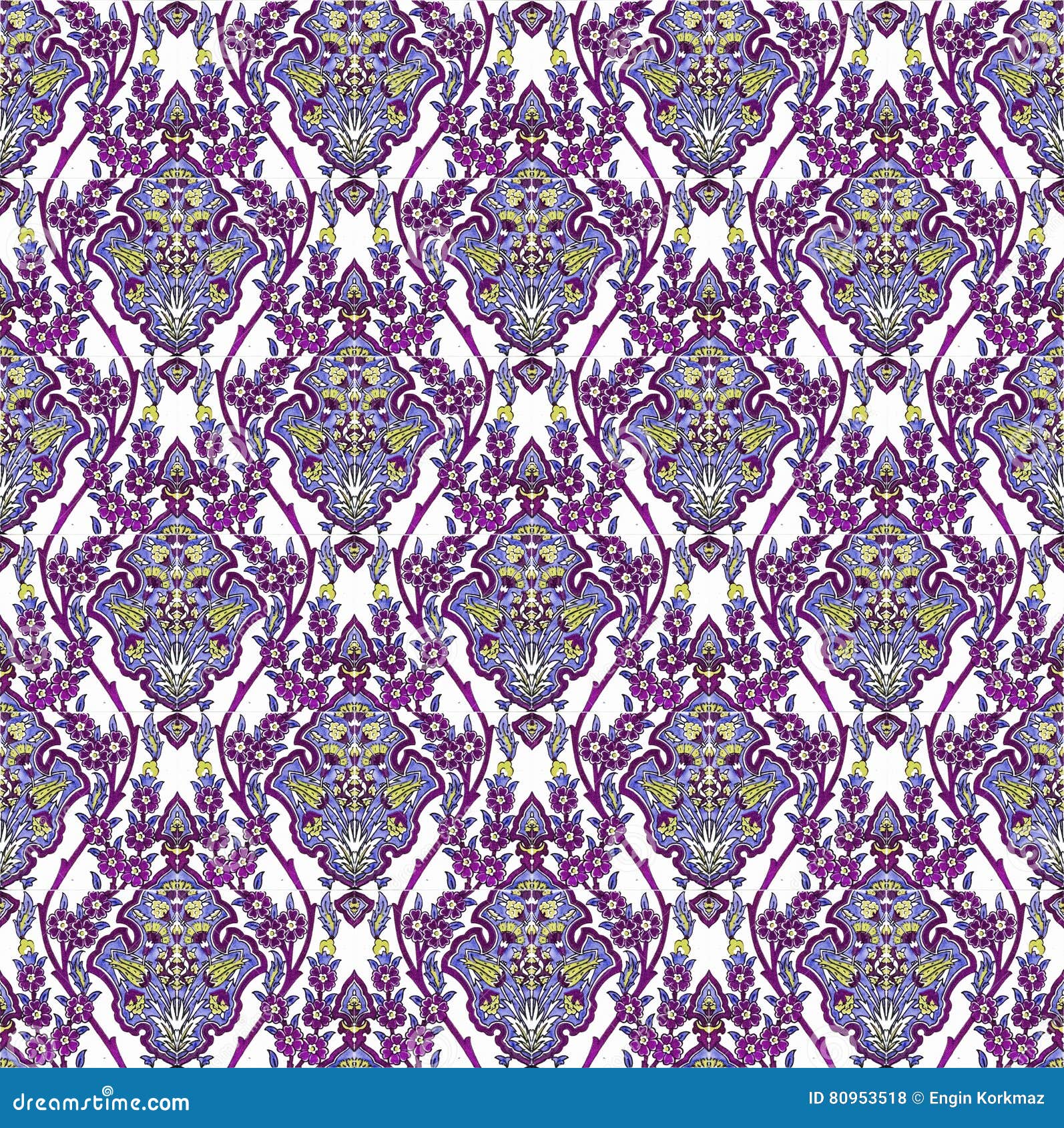 Iznik Tile Pattern stock photo. Image of motif, ceramic - 80953518