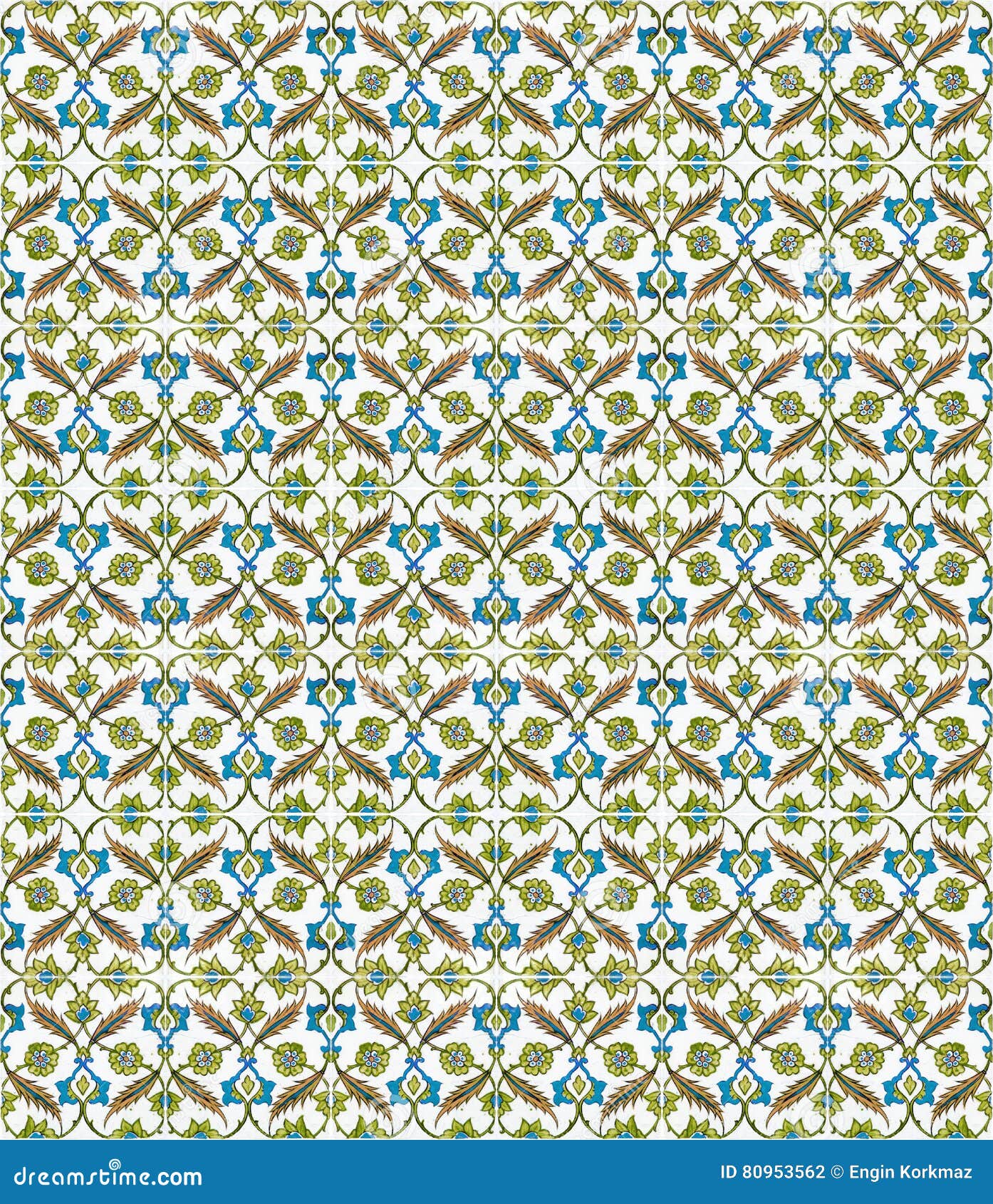 Iznik tile pattern stock photo. Image of classic, beautiful - 80953562