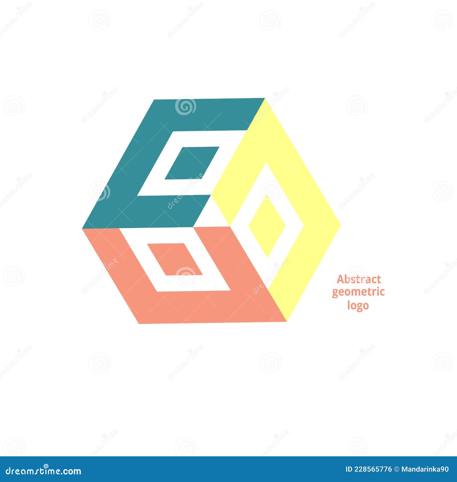 Abstract Geometric Logo on a White Background Stock Vector ...