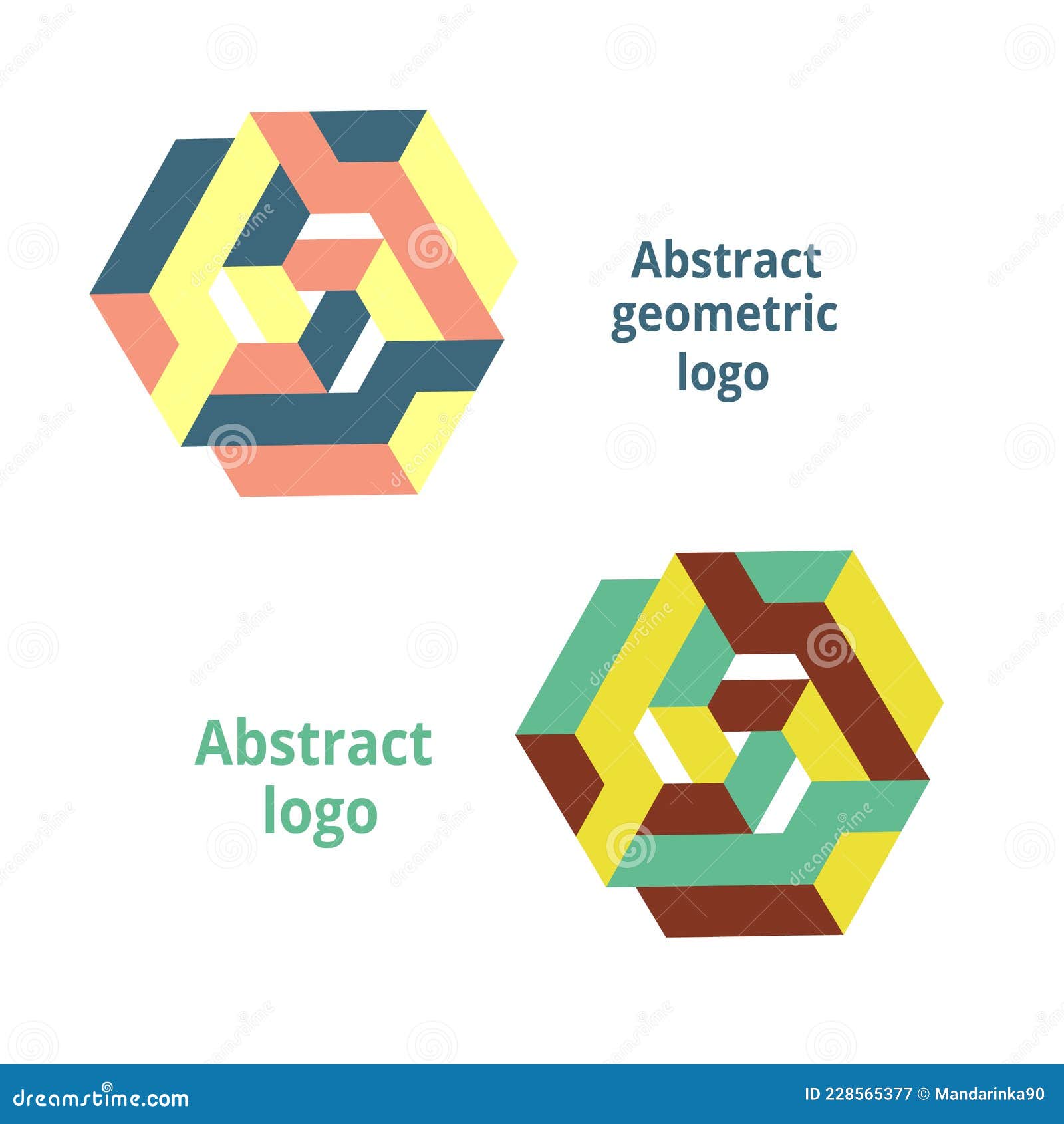 Abstract Geometric Logo on a White Background Stock Vector ...