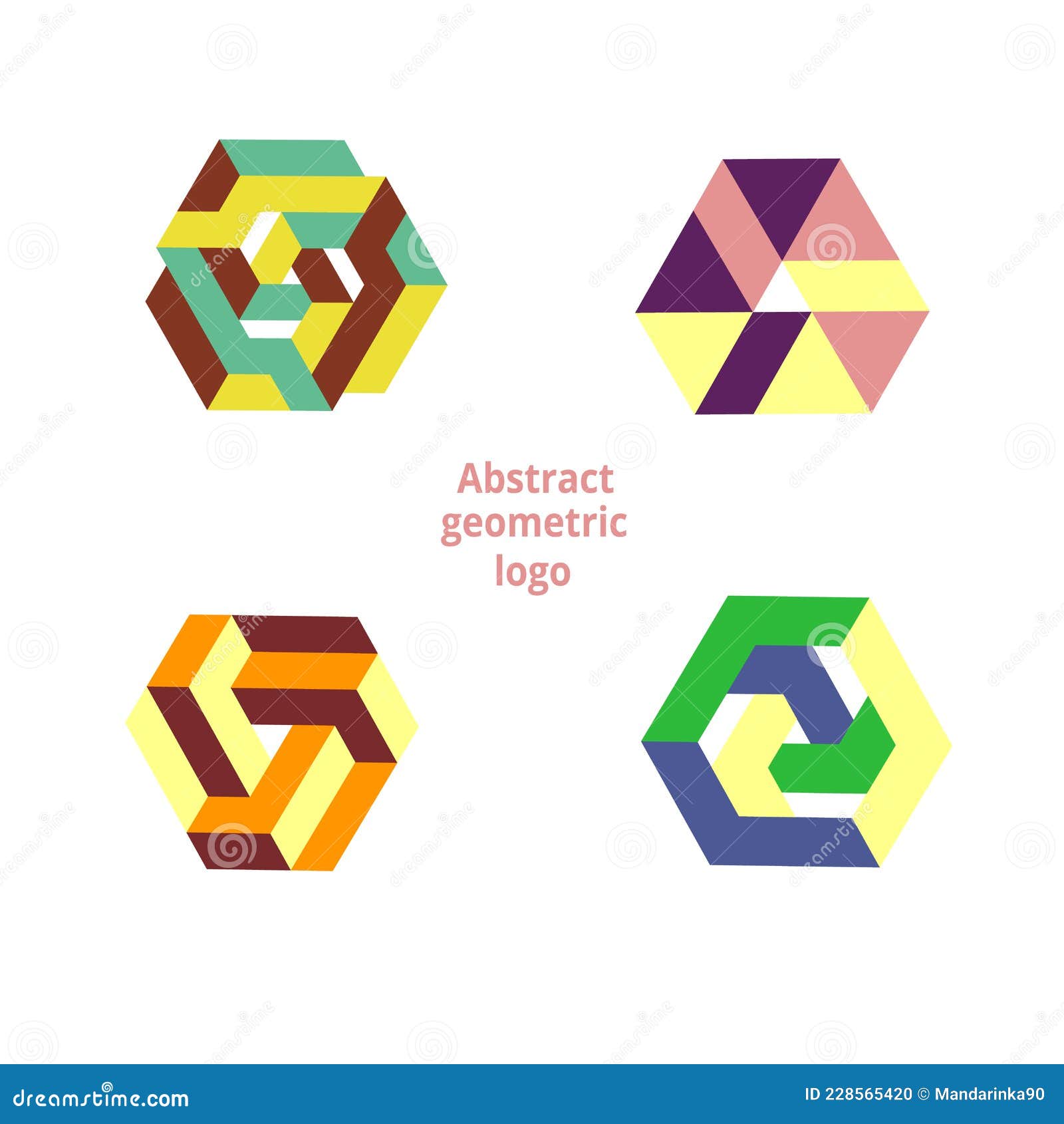 Abstract Geometric Logo on a White Background Stock Vector ...