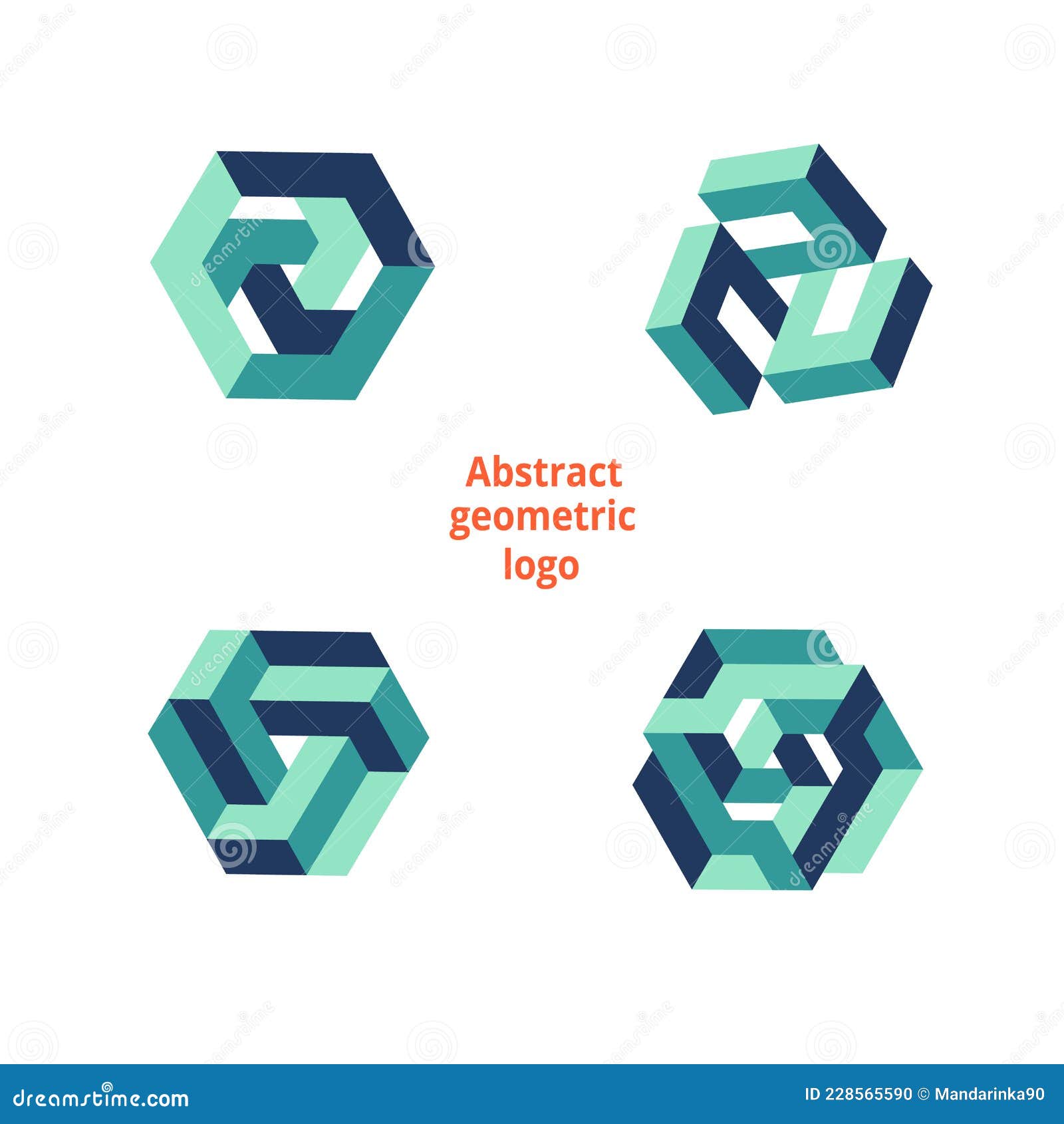 Abstract Geometric Logo on a White Background Stock Vector ...