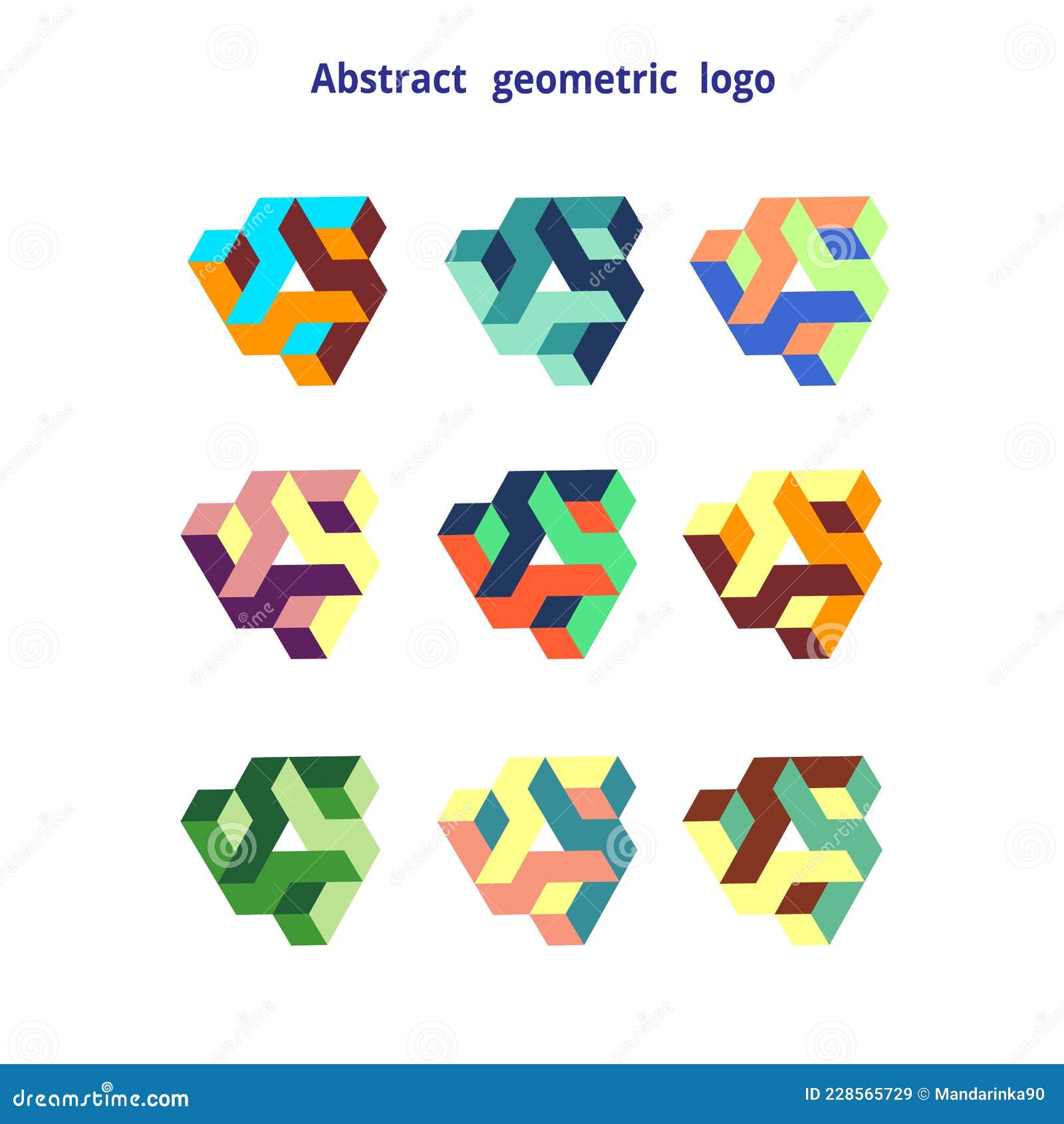Abstract Geometric Logo on a White Background Stock Vector ...