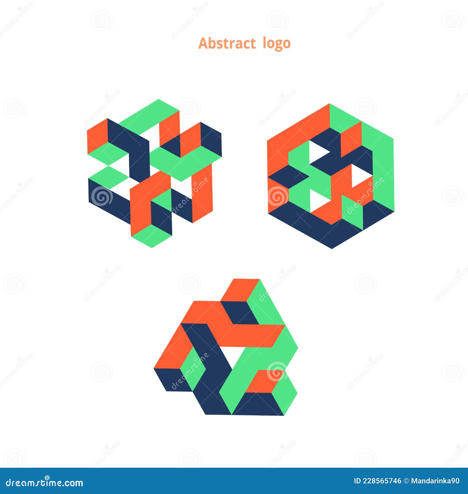 Abstract Geometric Logo on a White Background Stock Vector ...