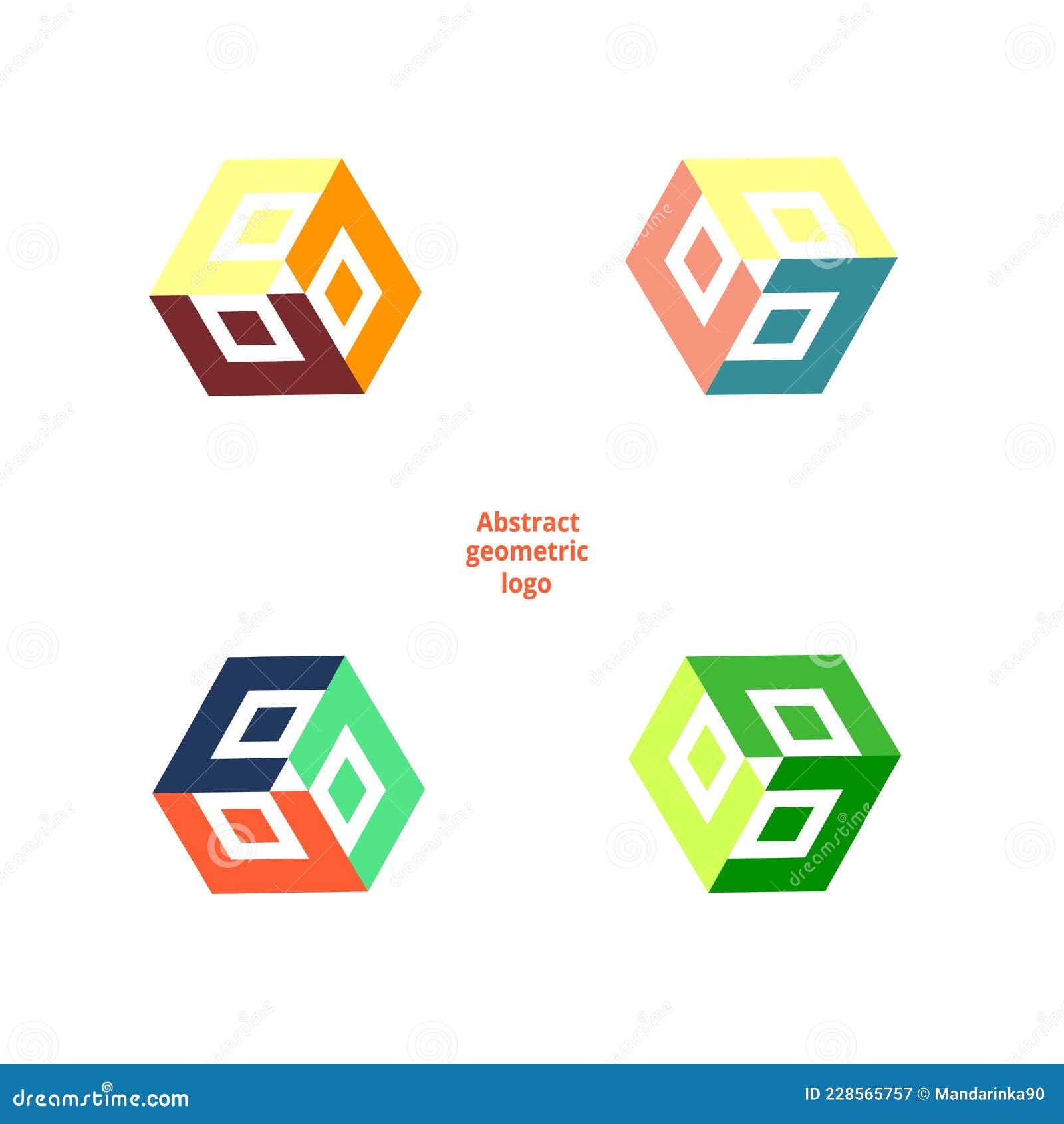 Abstract Geometric Logo on a White Background Stock Vector ...