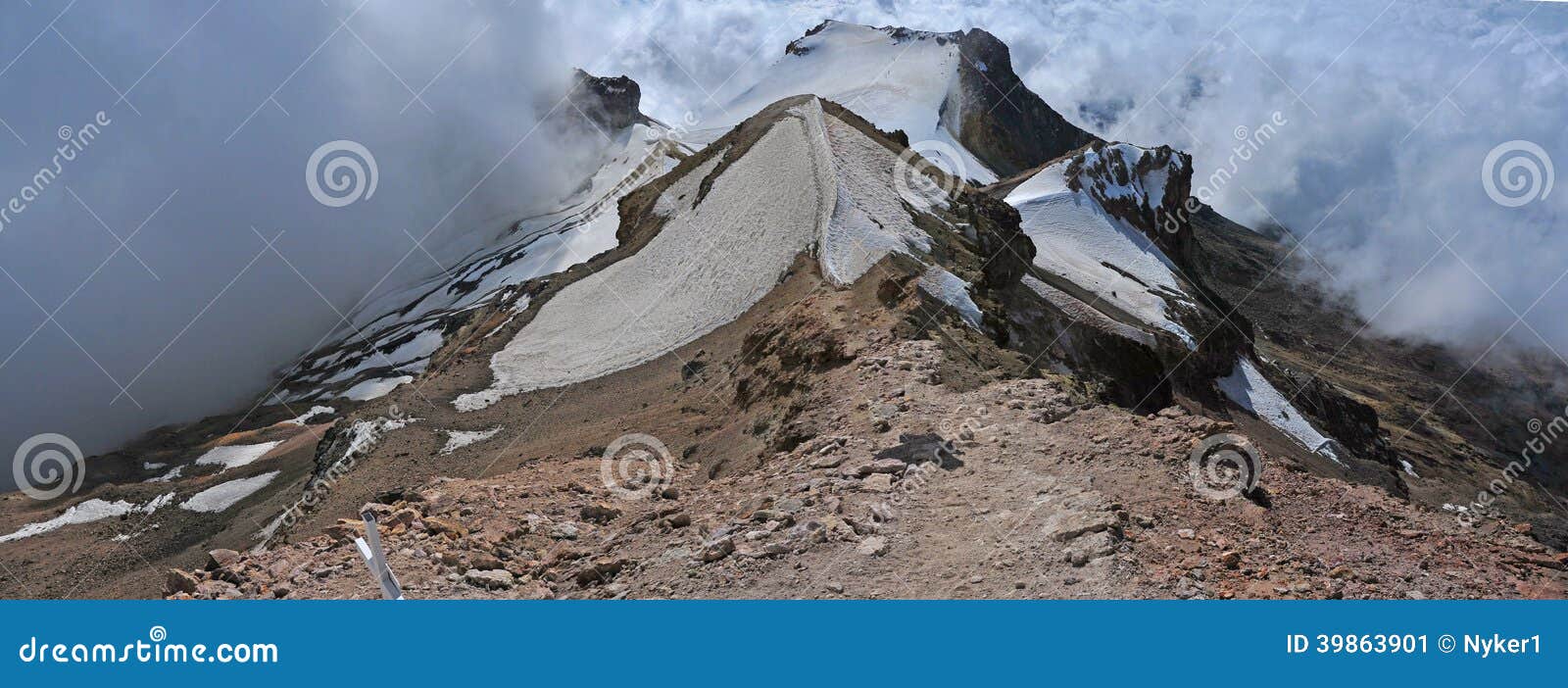 Iztaccihuatl - Panorama Van De Top! , Mexico Stock Afbeelding - Image ...