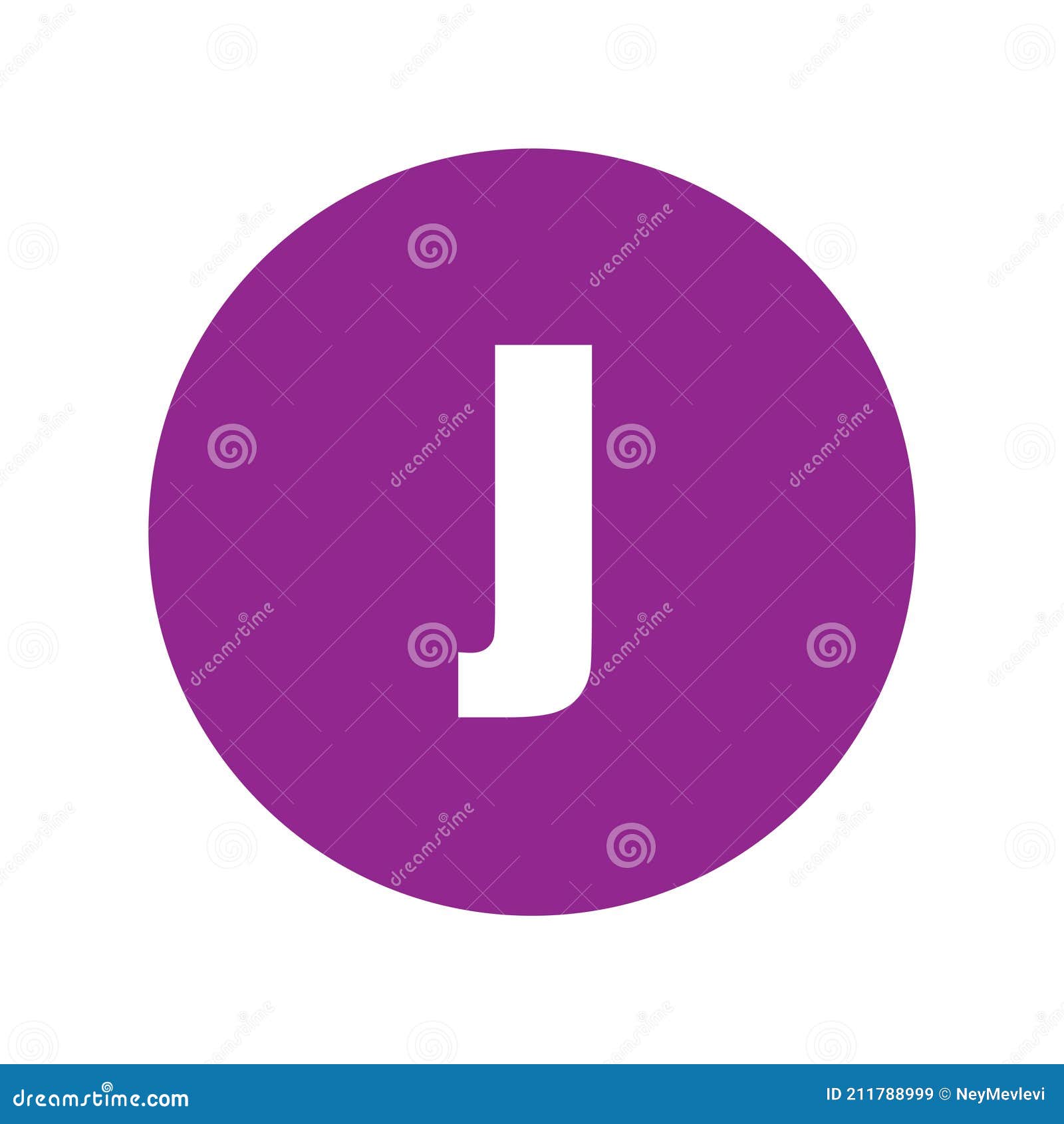 Letter J Logo Symbol in Purple Circle. Stock Vector - Illustration of ...
