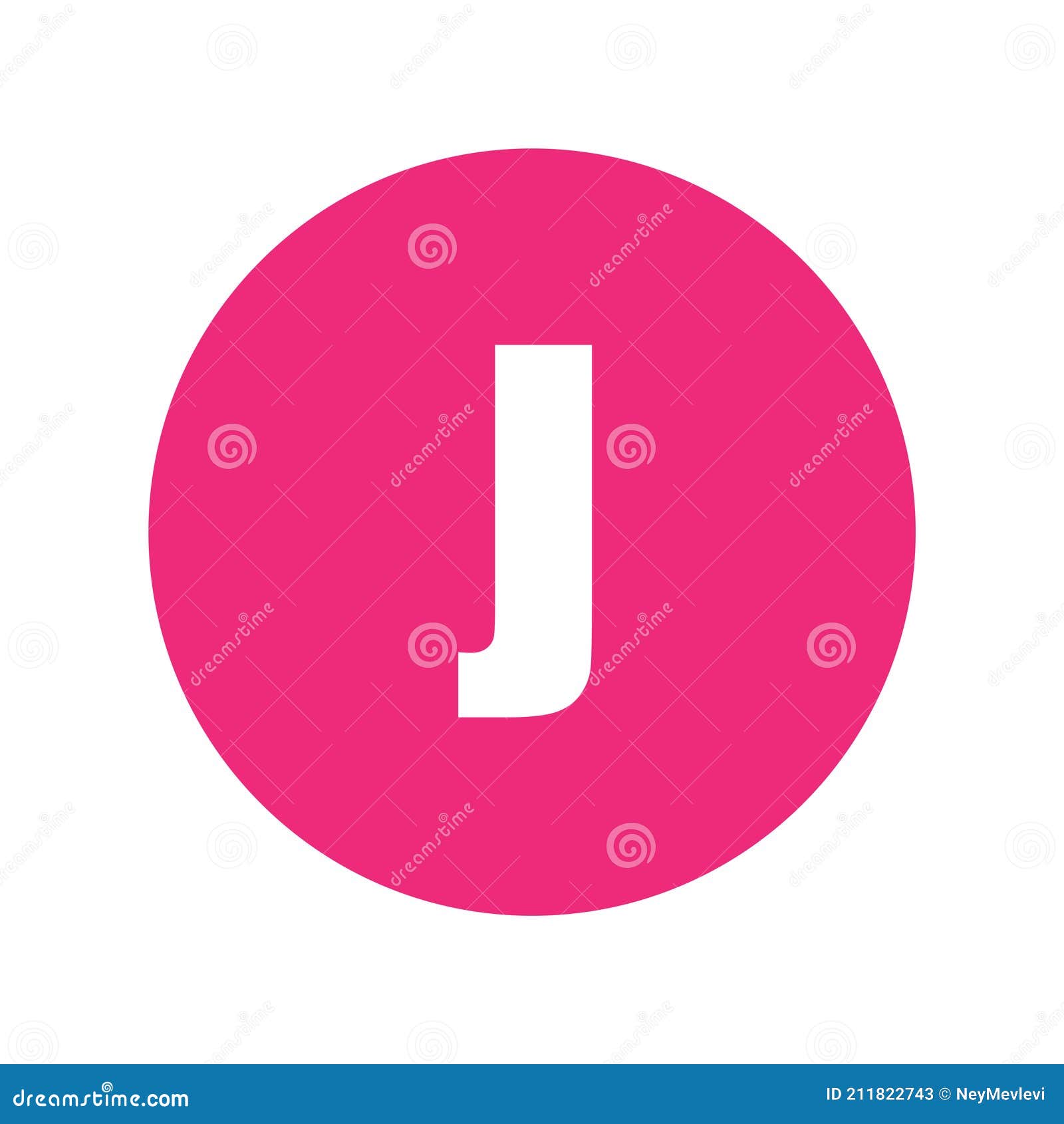 Letter J Logo Symbol in Pink Circle. Stock Vector - Illustration of ...