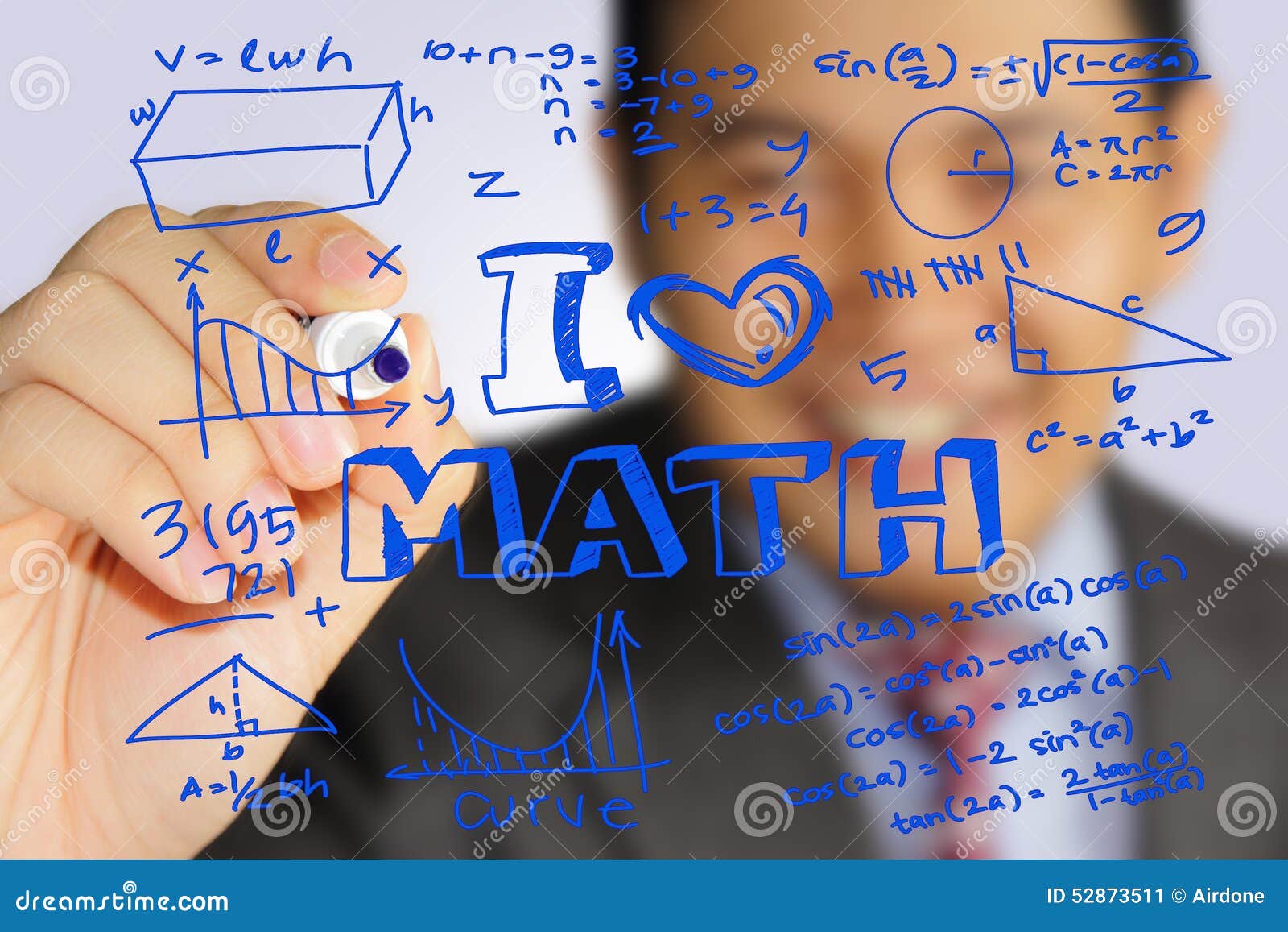 J'aime des maths image stock. Image du calcul, graphiques - 52873511