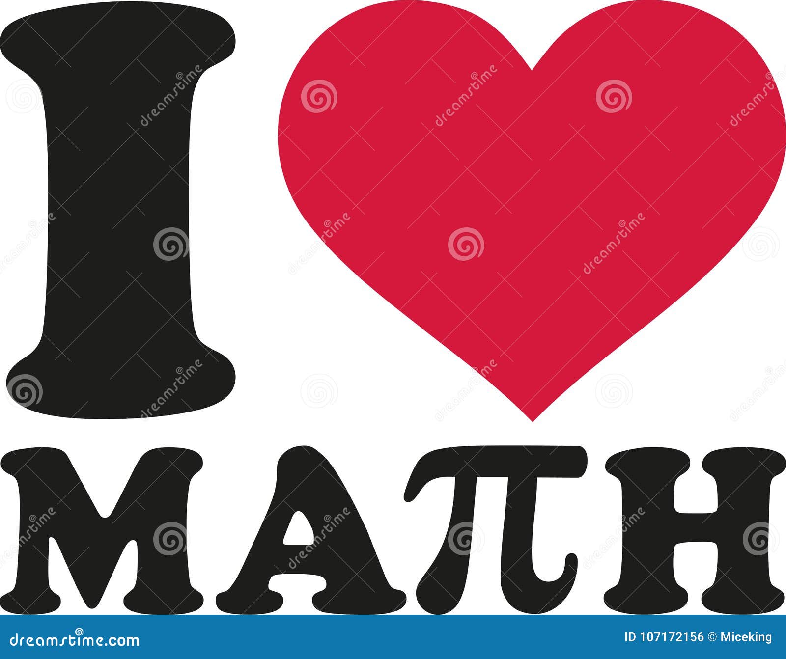 J'aime Des Maths Avec Le Signe De Pi Illustration de Vecteur ...