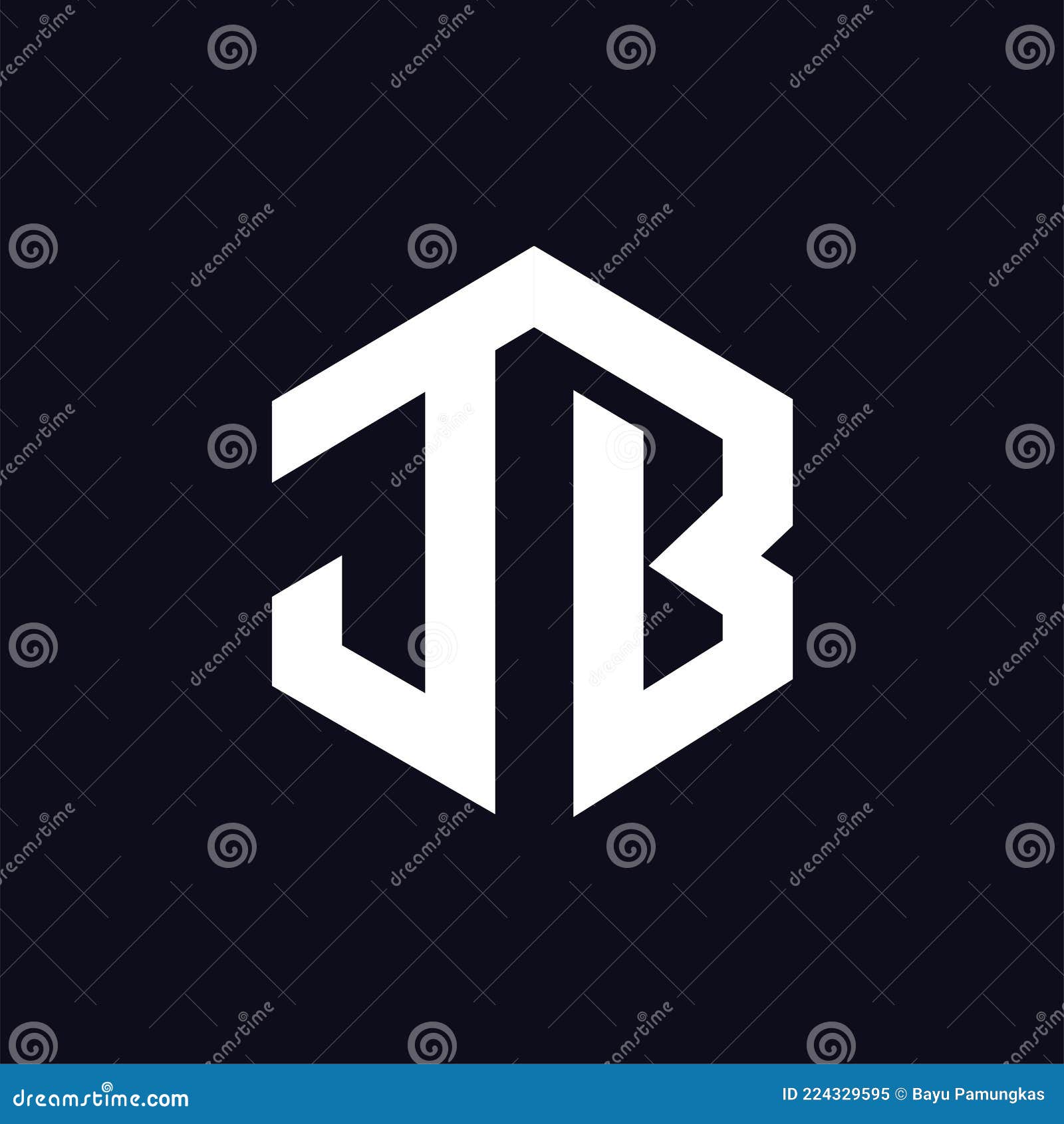 J B Initial Letter Hexagonal Logo Vector Stock Vector - Illustration of ...