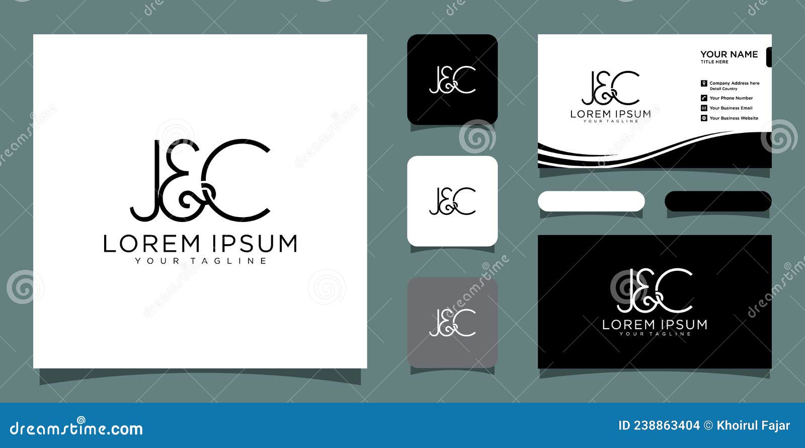 J&C Initial Logo, Ampersand Monogram Logo with Business Card Design ...