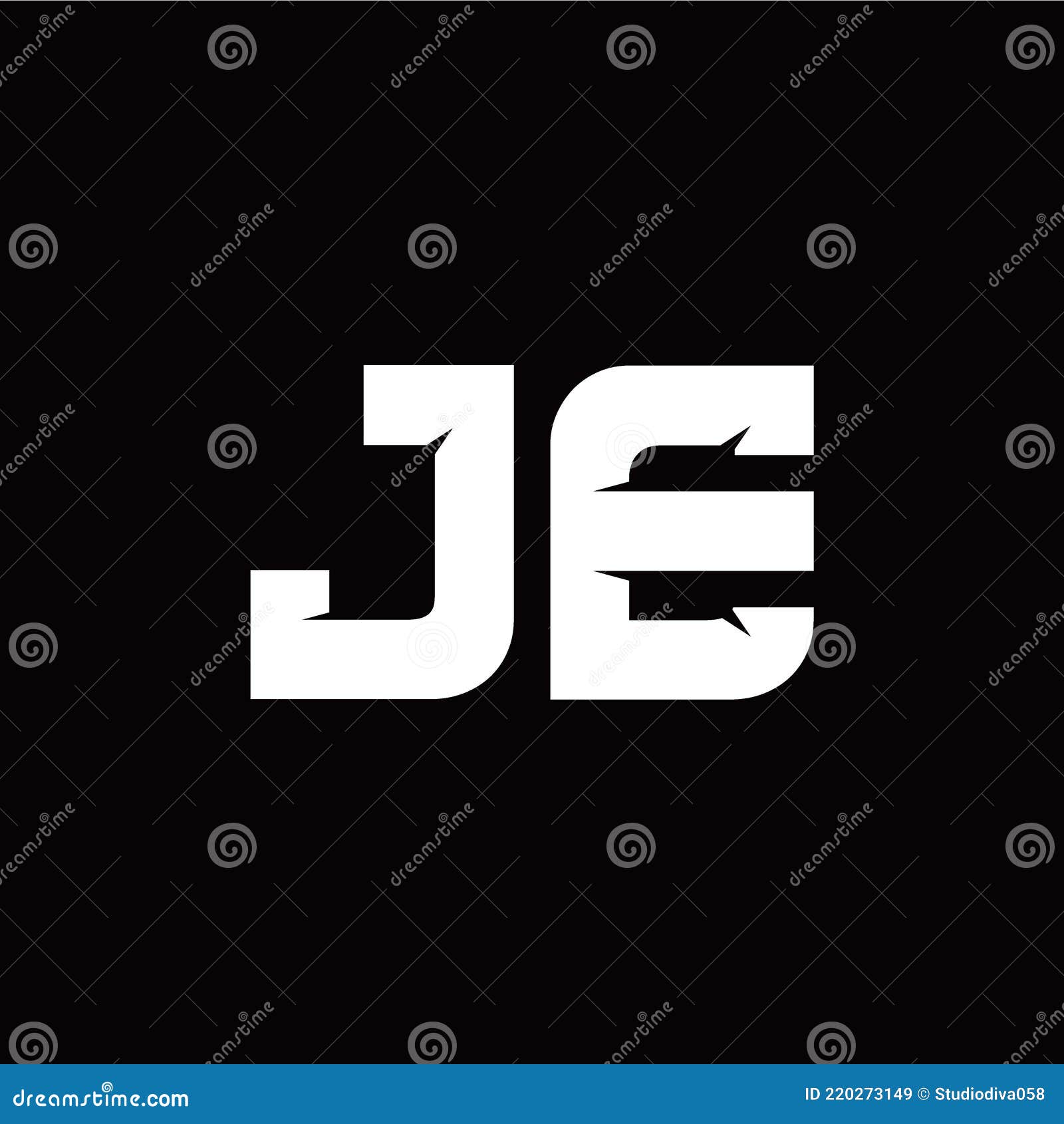 J E Letter Monogram Style Initial Logo Template Stock Illustration ...